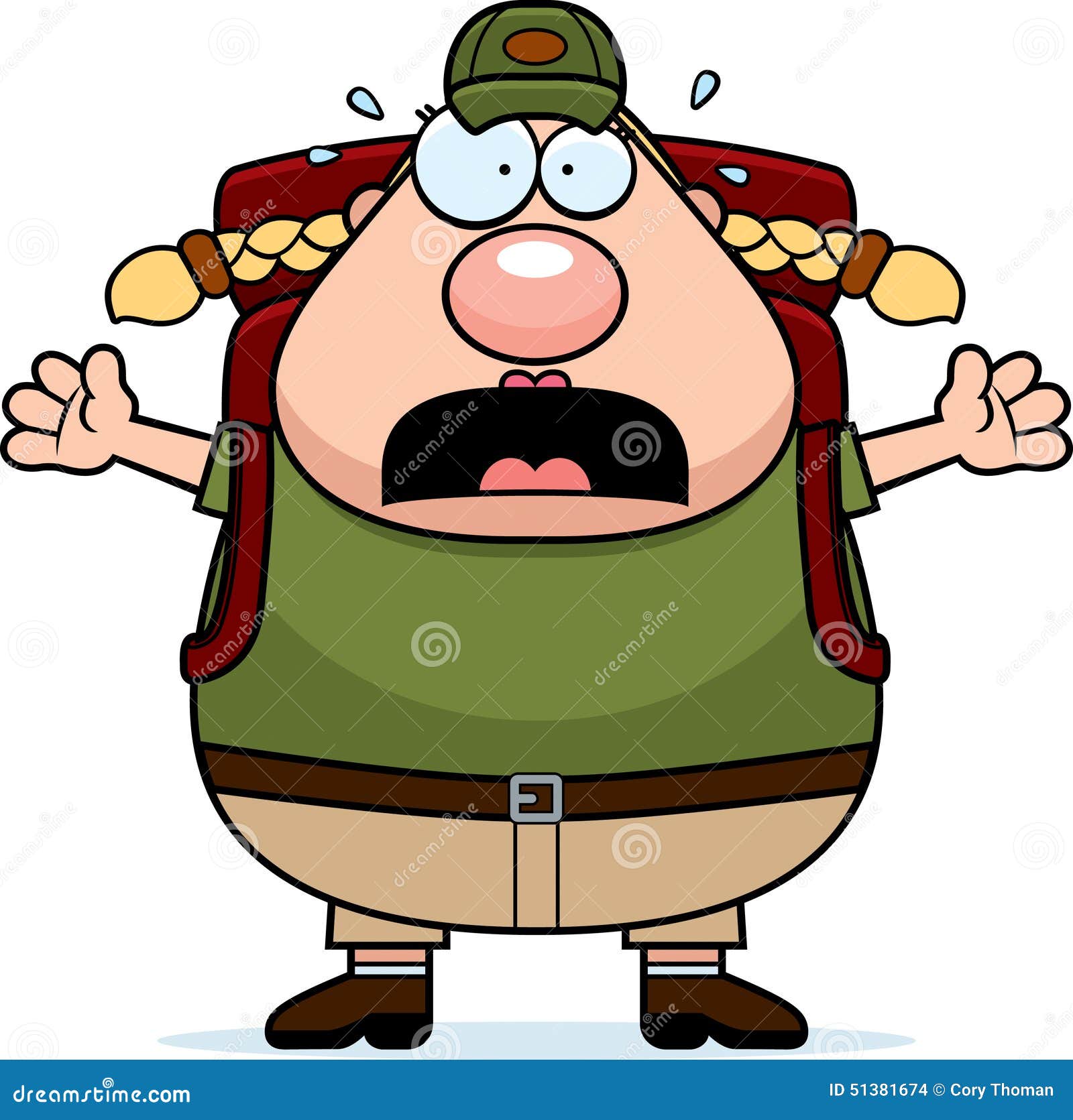 Scared Cartoon Hiker stock vector. Illustration of scared - 51381674