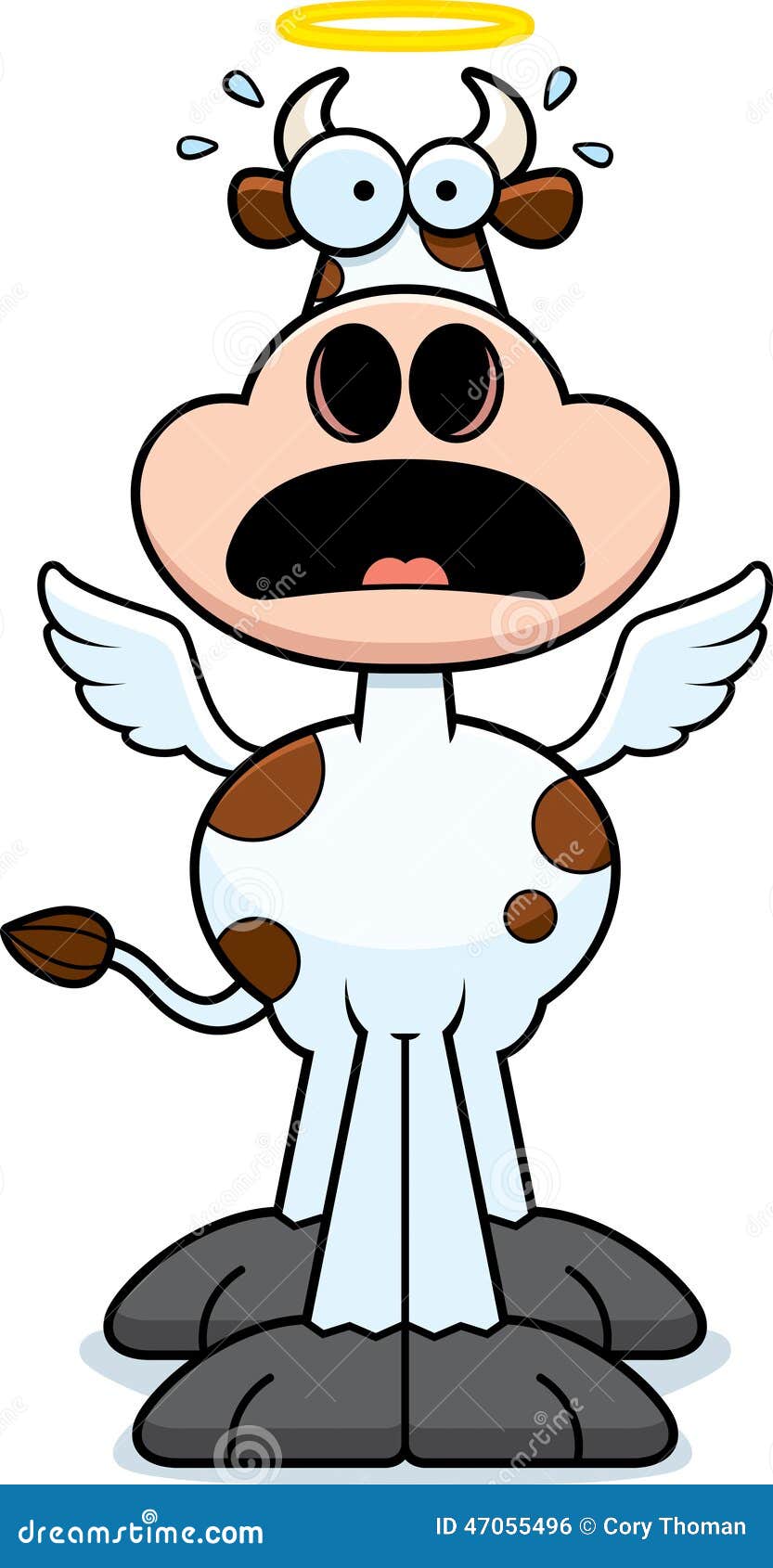 Scared Cartoon Holy Cow stock vector. Illustration of scared - 47055496