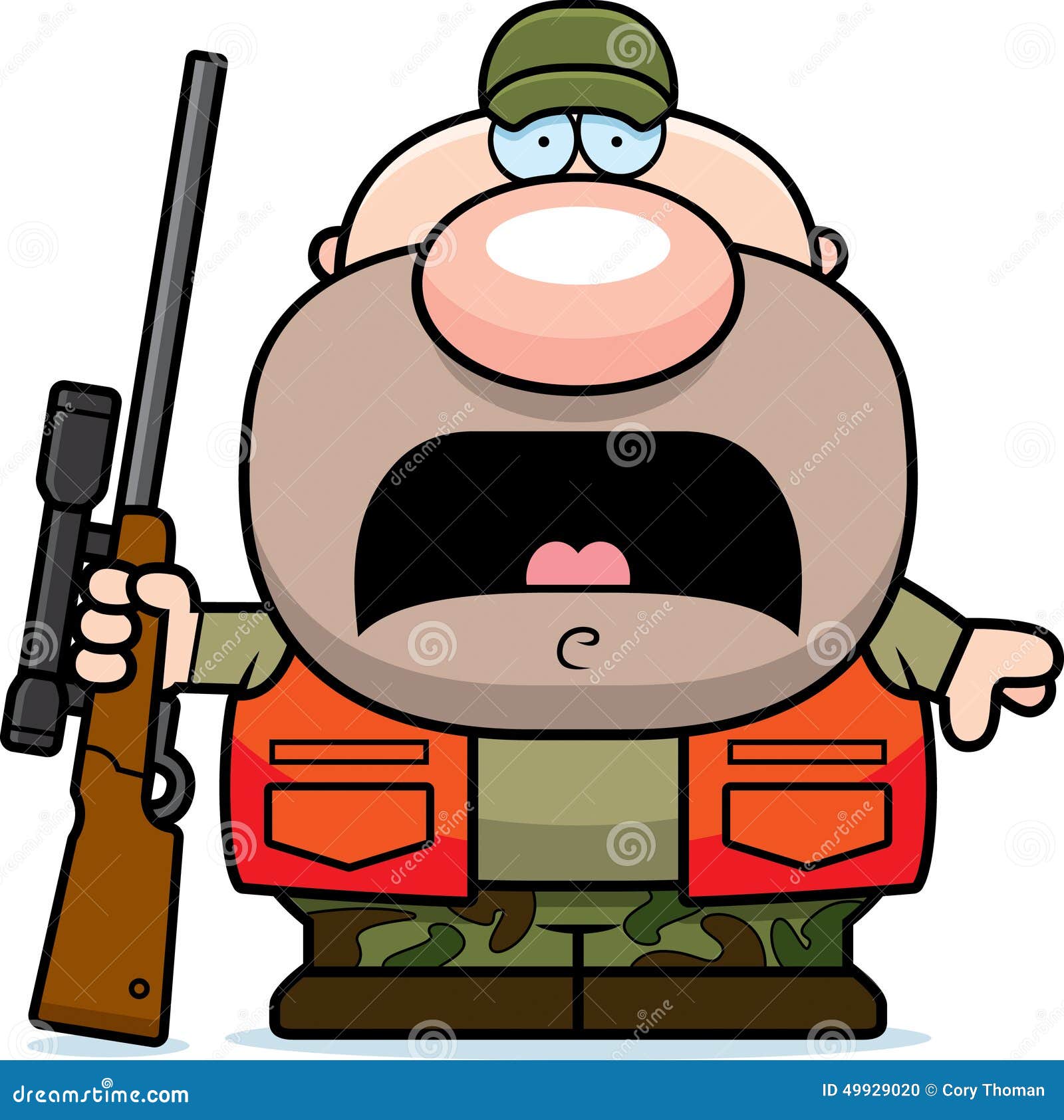 Scared Cartoon Hunter stock vector. Illustration of camo - 49929020