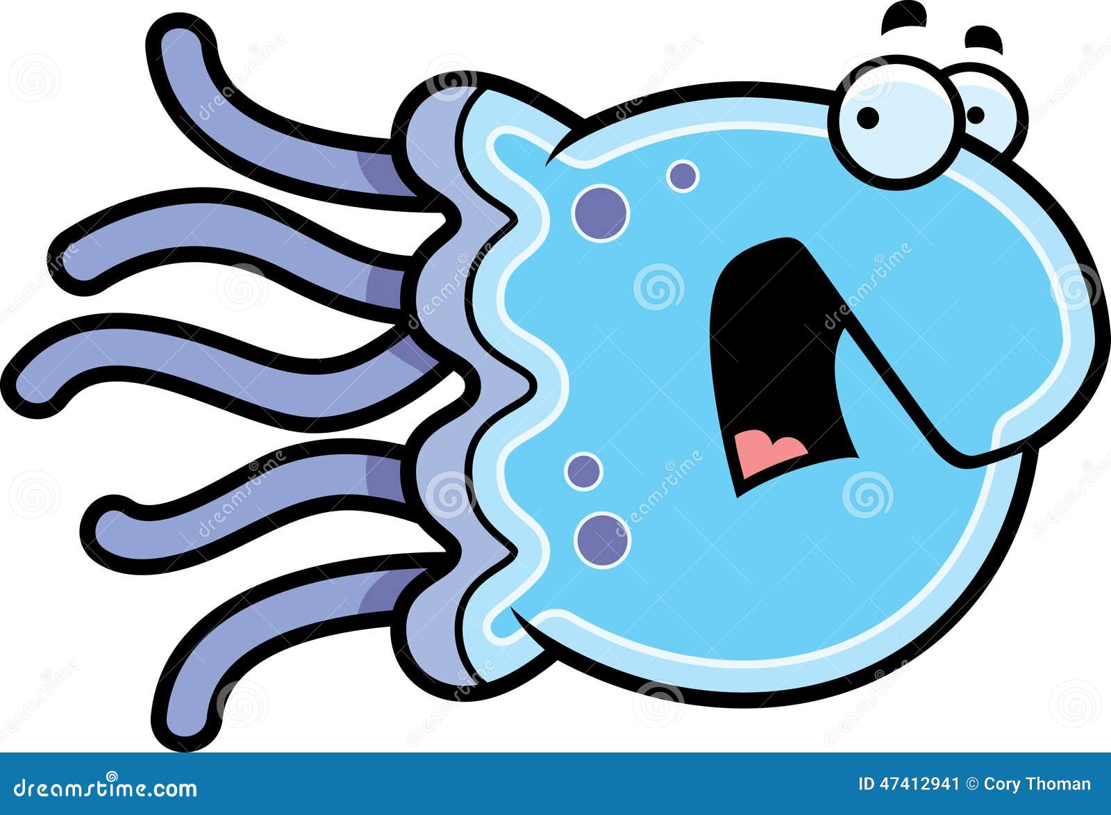 Scared Cartoon Jellyfish stock vector. Illustration of graphic - 47412941