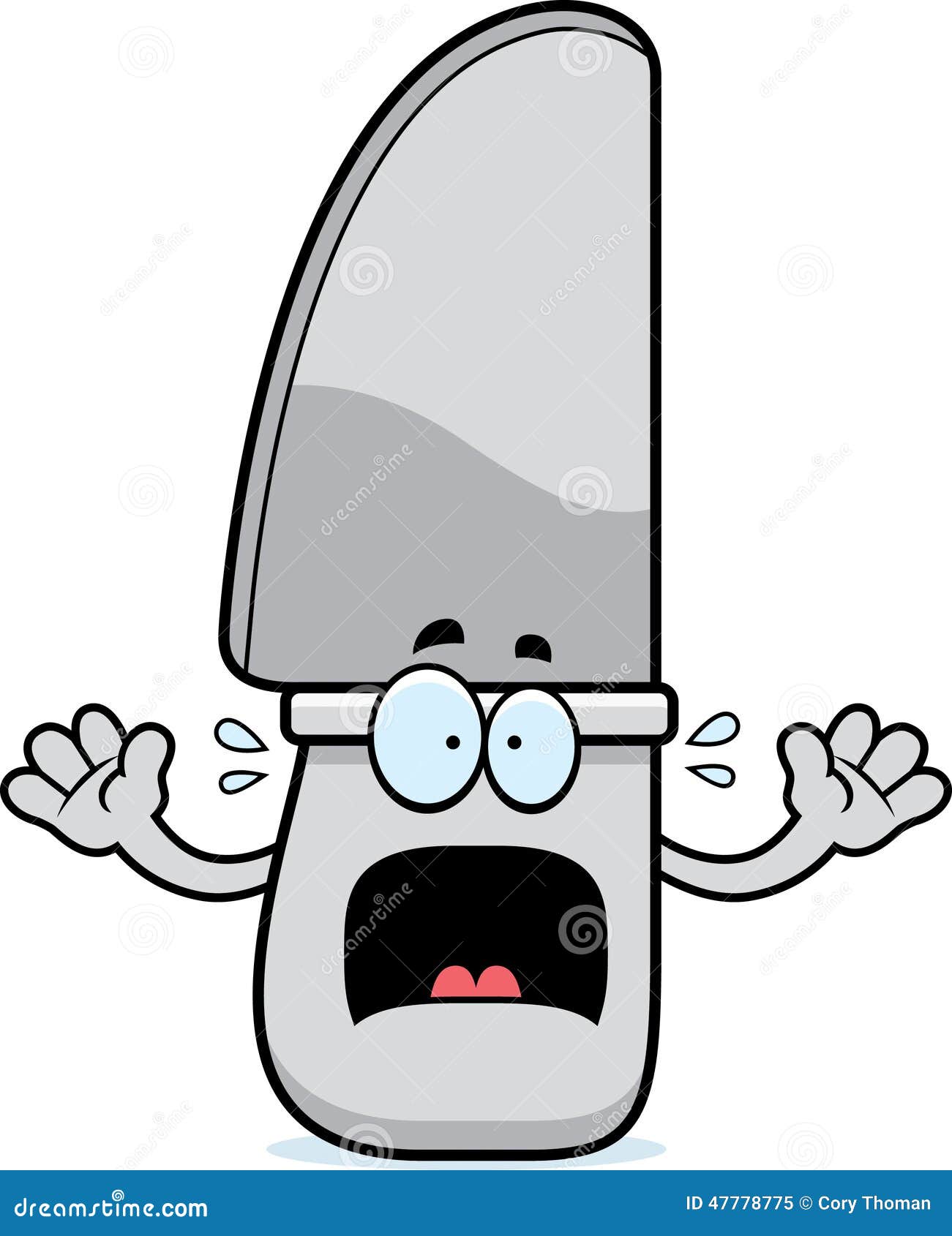 Scared Cartoon Knife stock vector. Illustration of clipart - 47778775