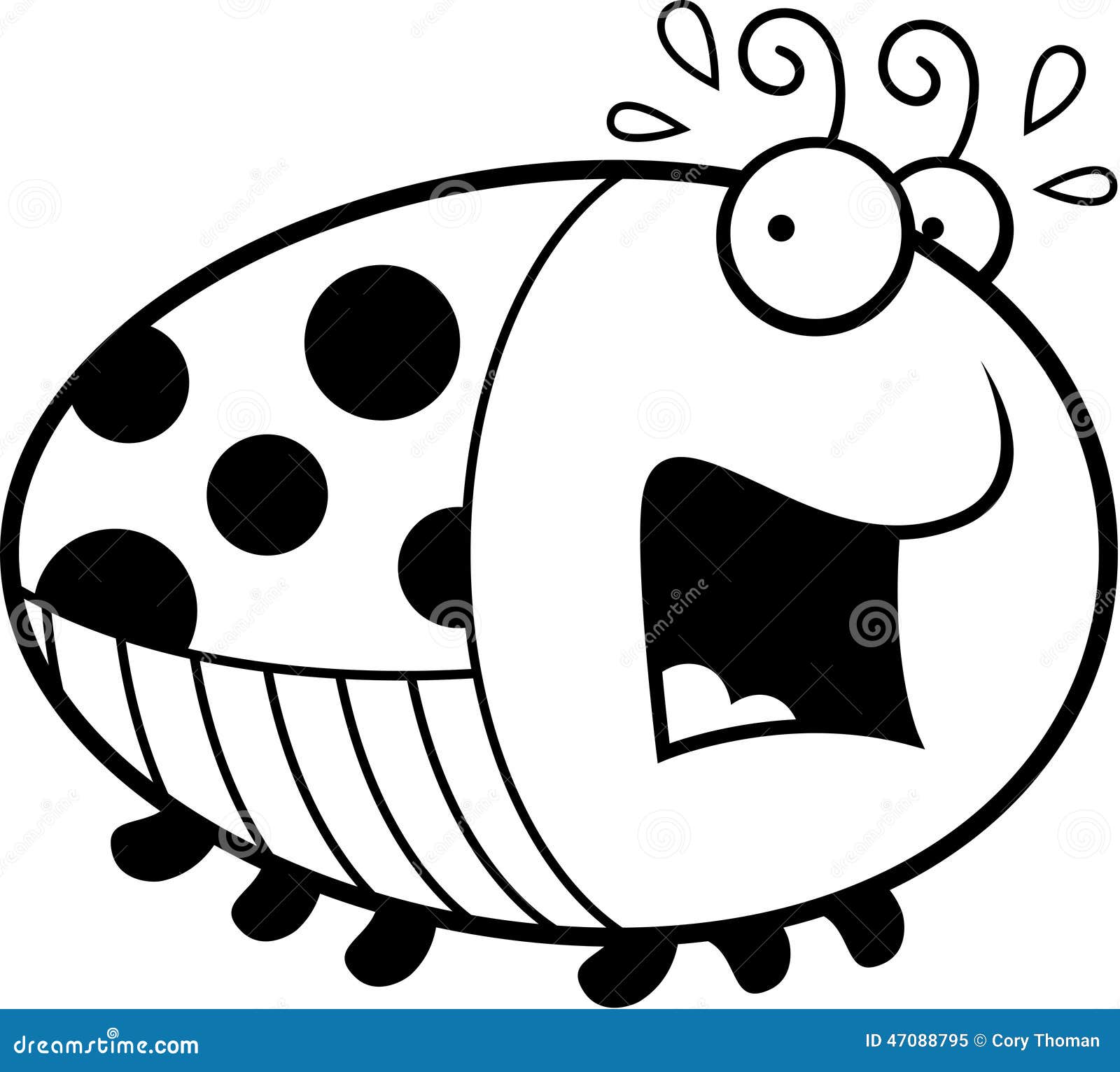 Scared Cartoon Ladybug stock vector. Illustration of scared - 47088795