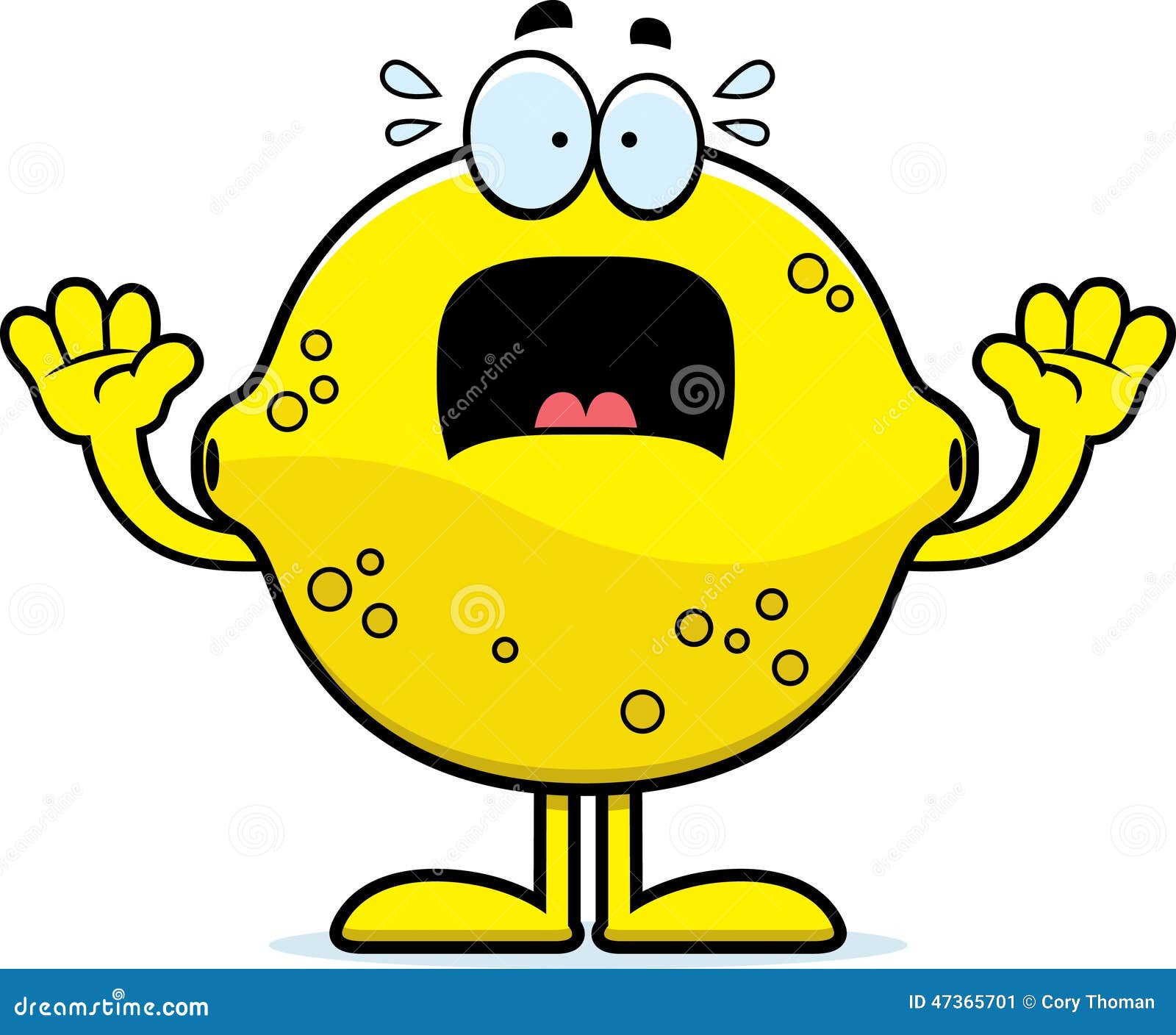 Scared Cartoon Lemon stock vector. Illustration of fruit - 47365701