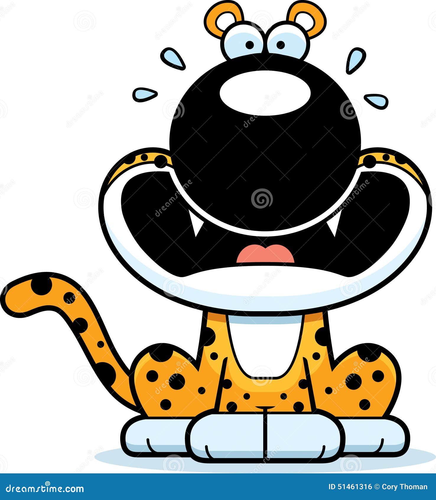 Scared Cartoon Leopard stock vector. Illustration of jaguar - 51461316