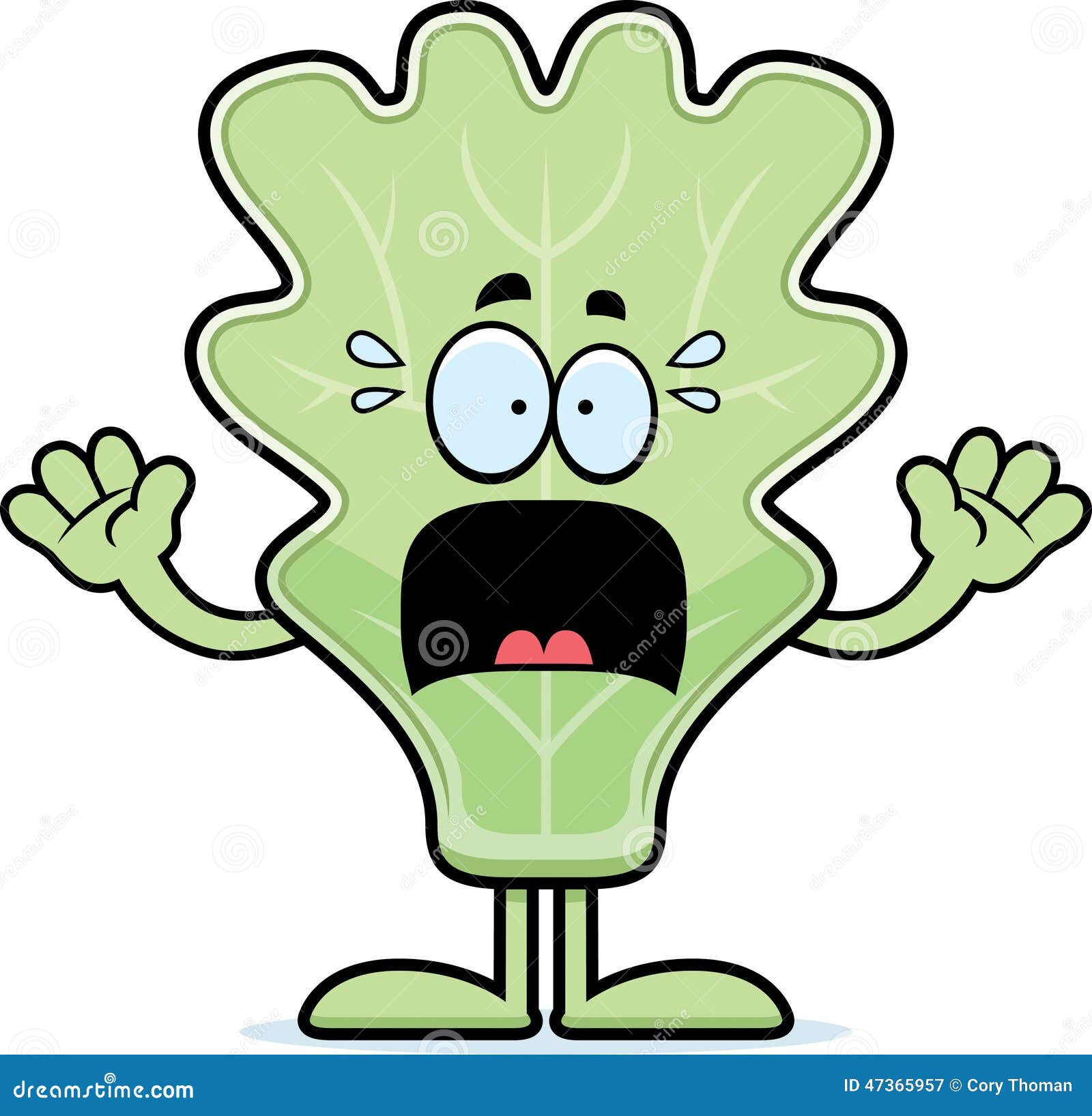 Scared Cartoon Lettuce Leaf Stock Vector - Illustration of frightened ...