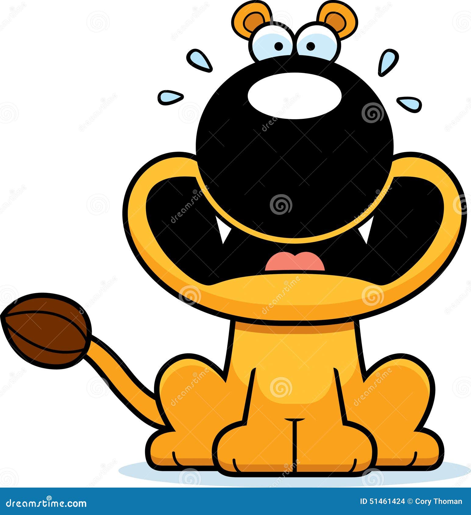 Scared Cartoon Lioness stock vector. Illustration of clipart - 51461424