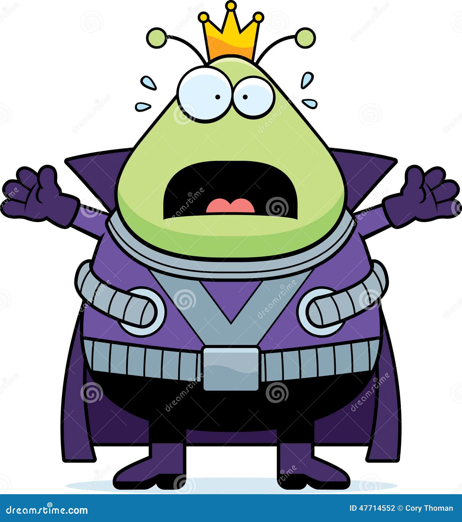 Scared Cartoon Martian King Stock Vector - Illustration of alien, crown ...