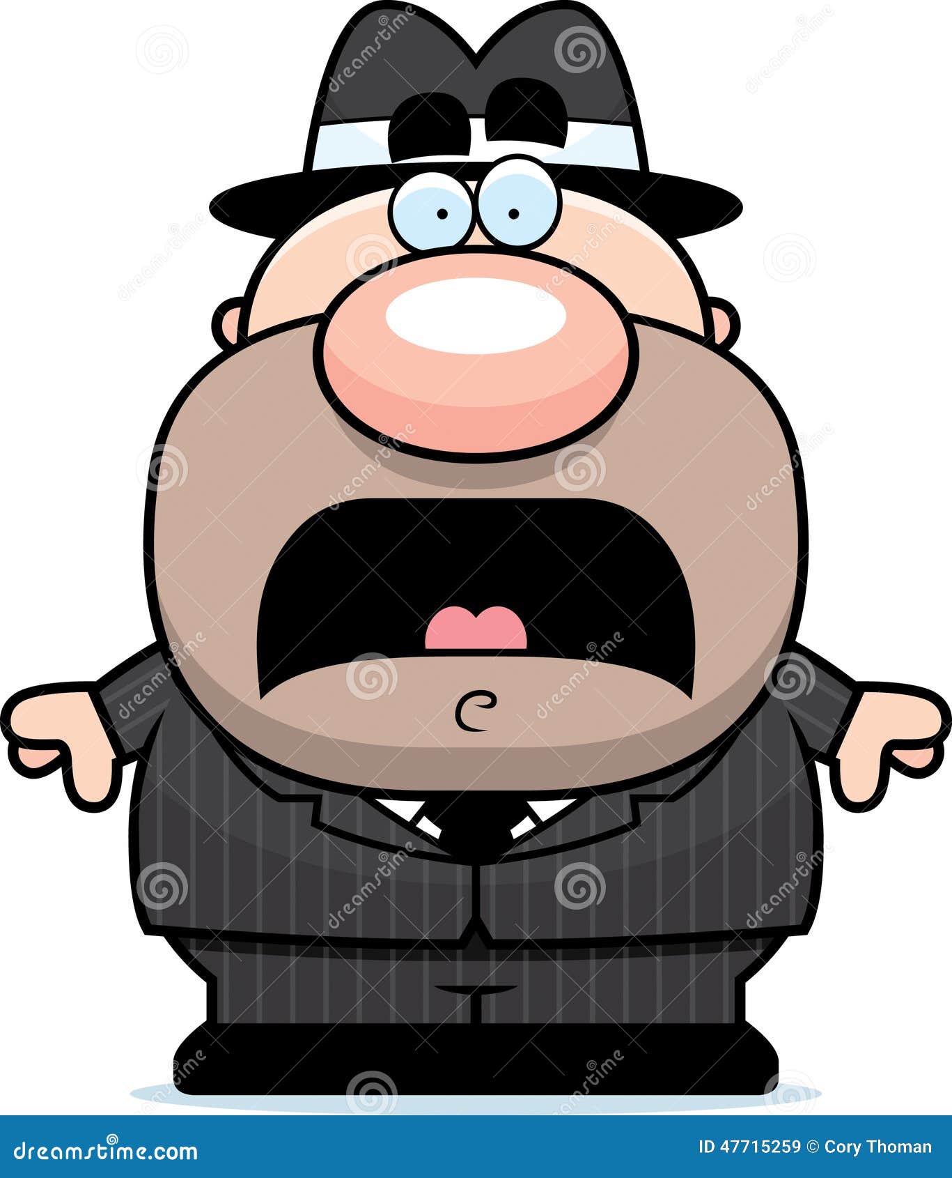 Scared Cartoon Mobster stock vector. Illustration of fear - 47715259