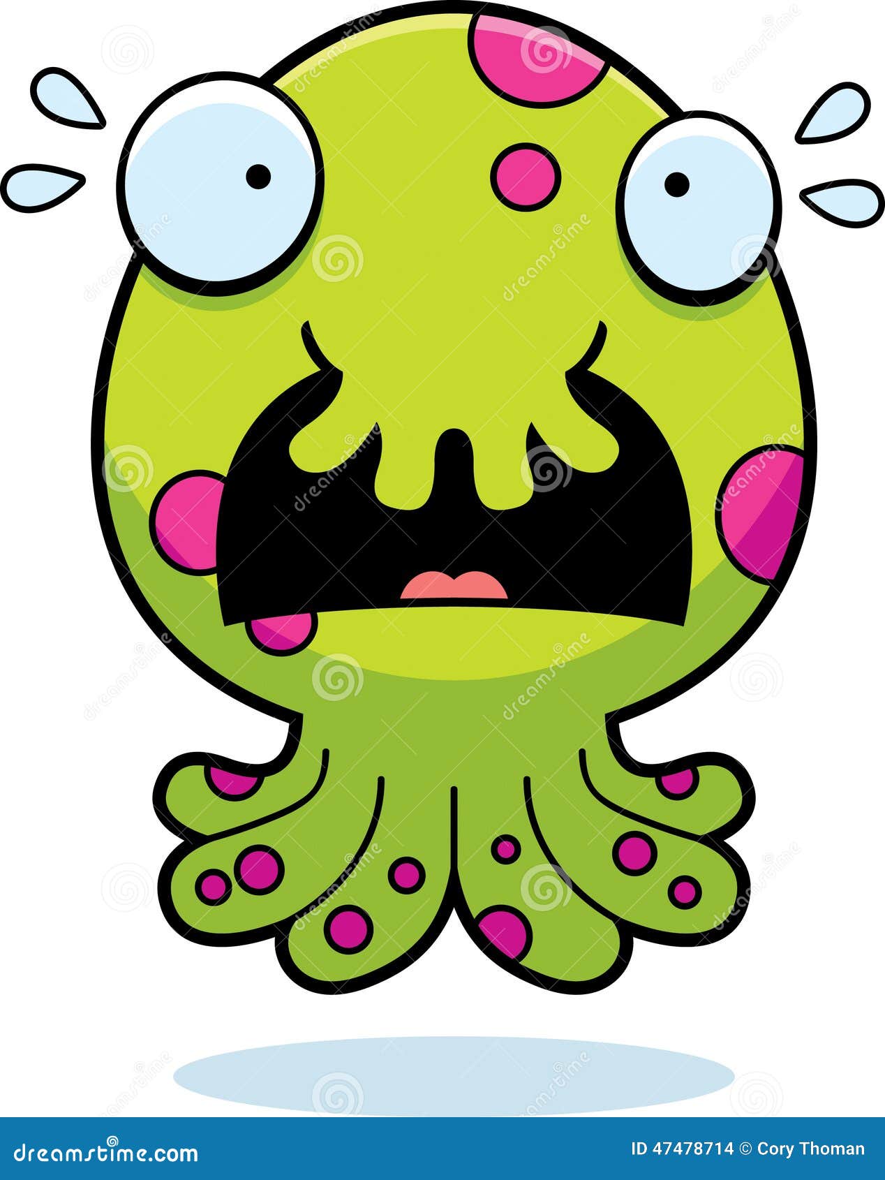 Scared Cartoon Monster stock vector. Illustration of octopus - 47478714