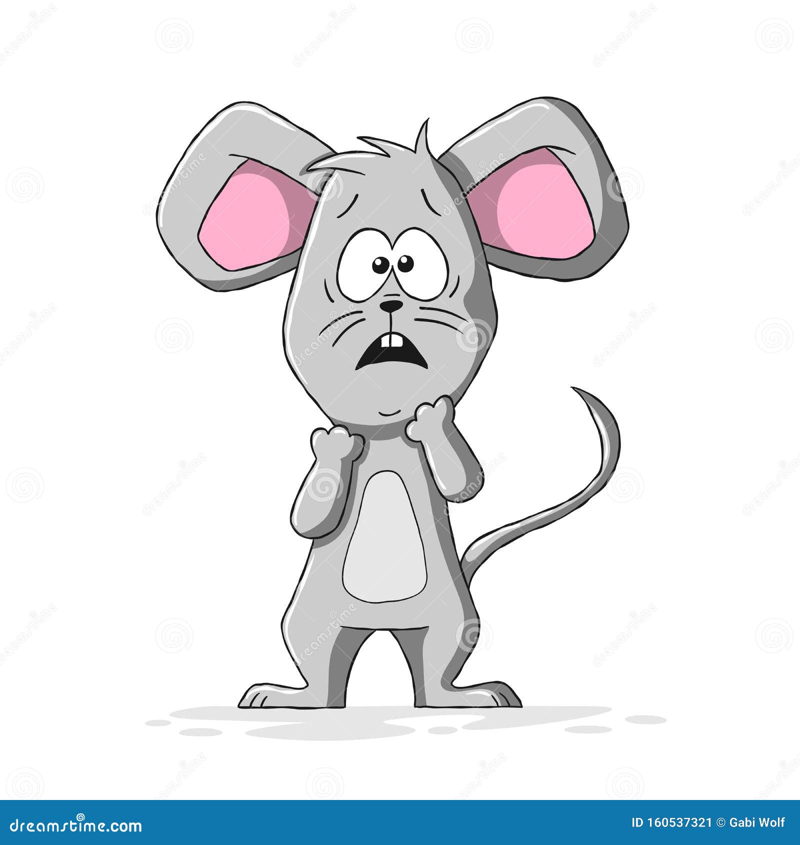 Scared Cartoon Mouse stock vector. Illustration of figure - 160537321