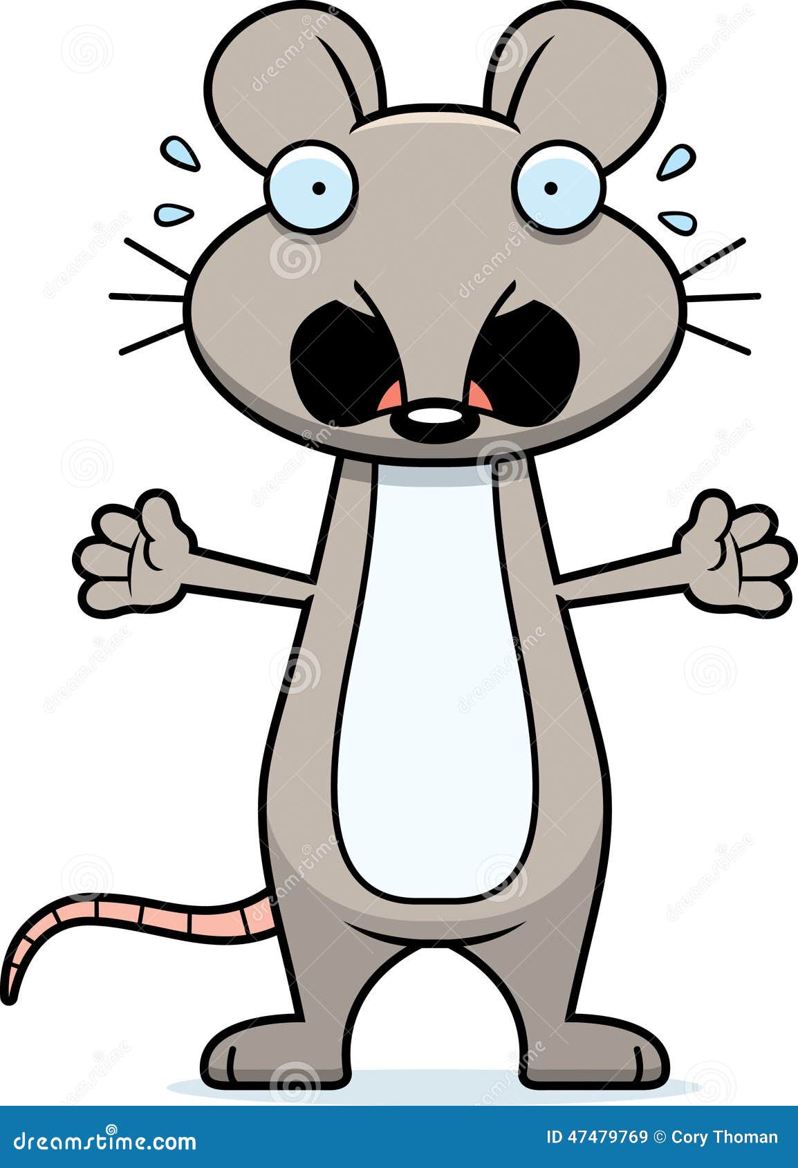 Scared Cartoon Mouse stock vector. Illustration of panic - 47479769