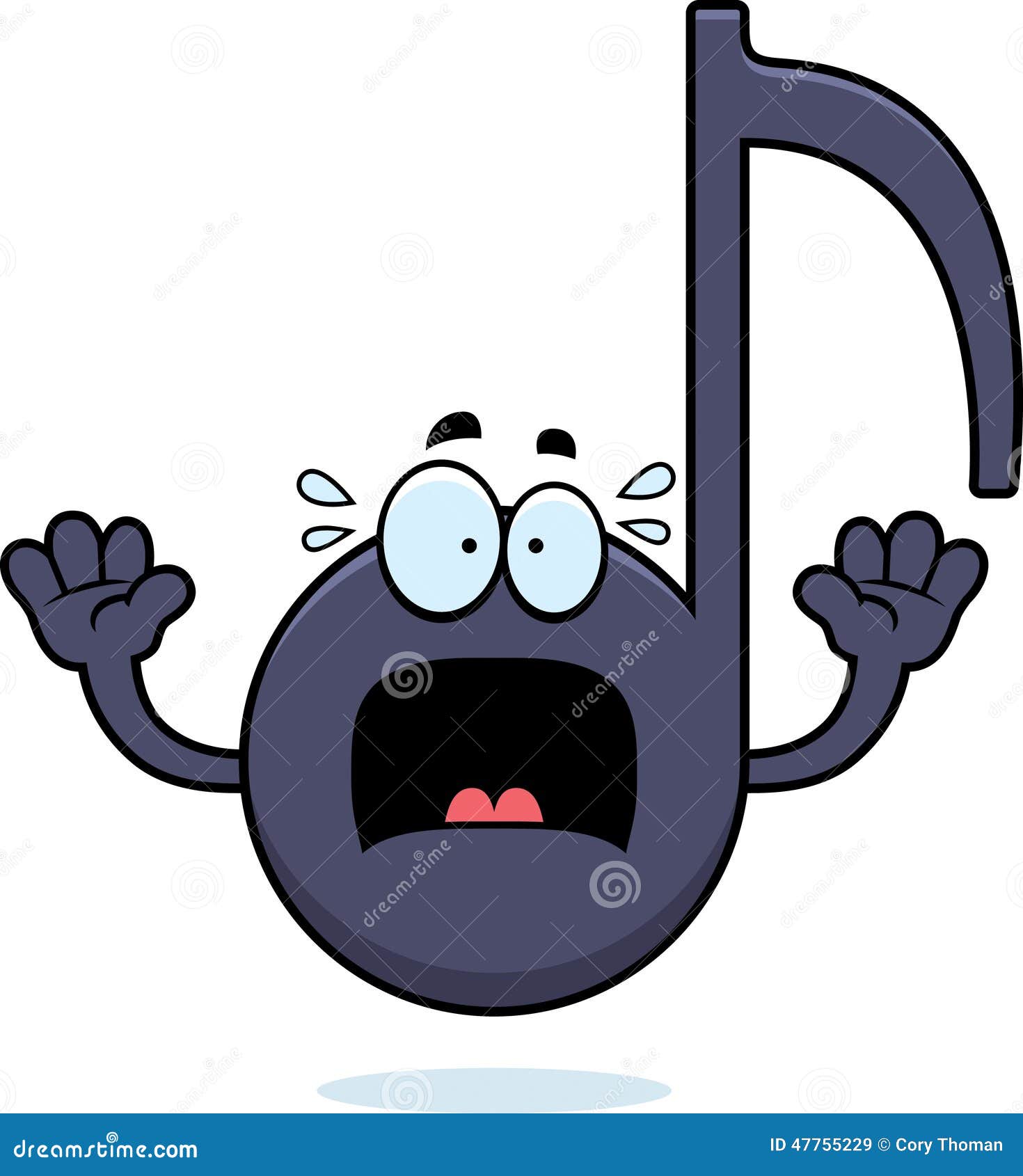 Scared Cartoon Musical Note Stock Vector - Illustration of sweating ...