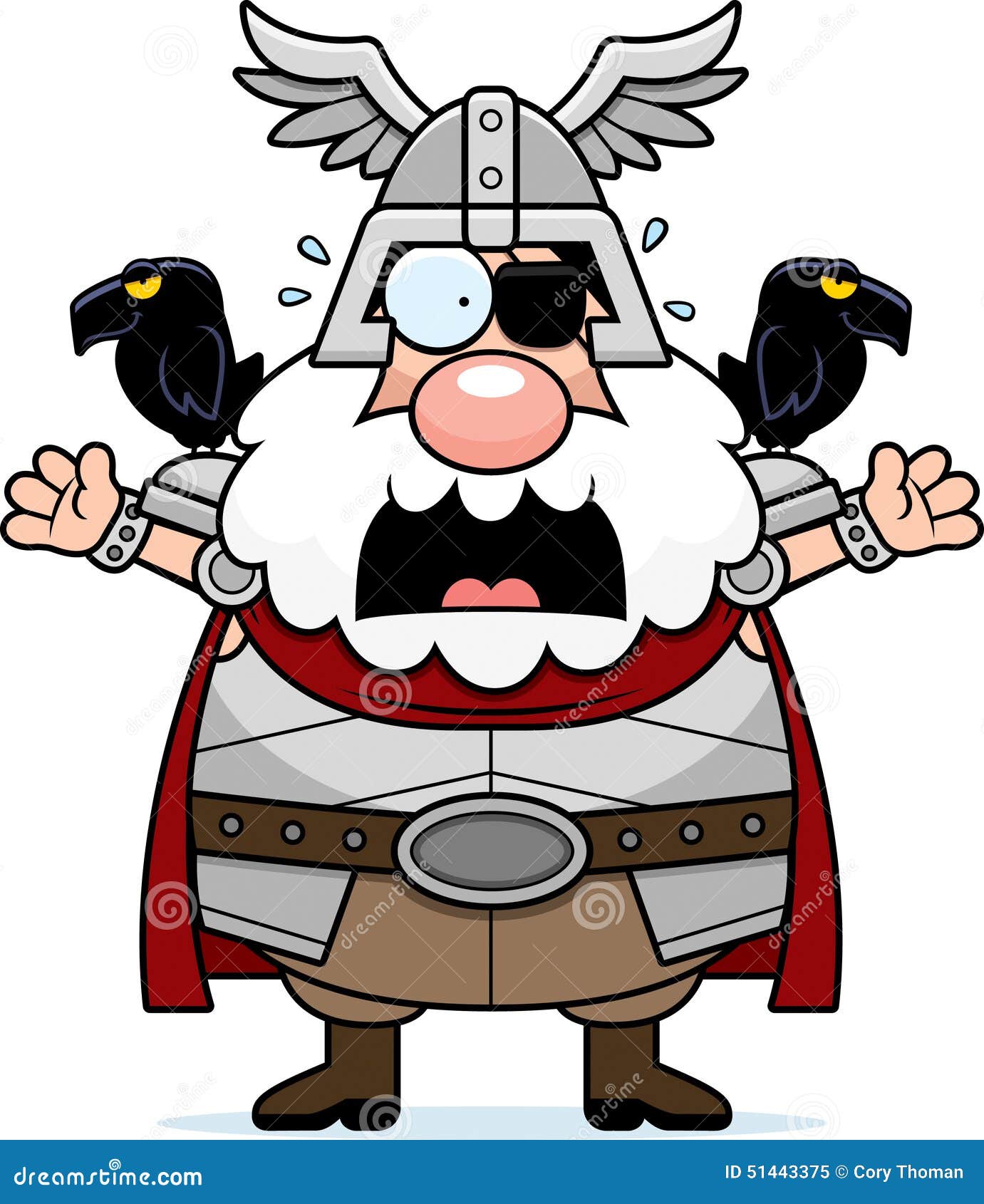 Scared Cartoon Odin stock vector. Illustration of clipart - 51443375