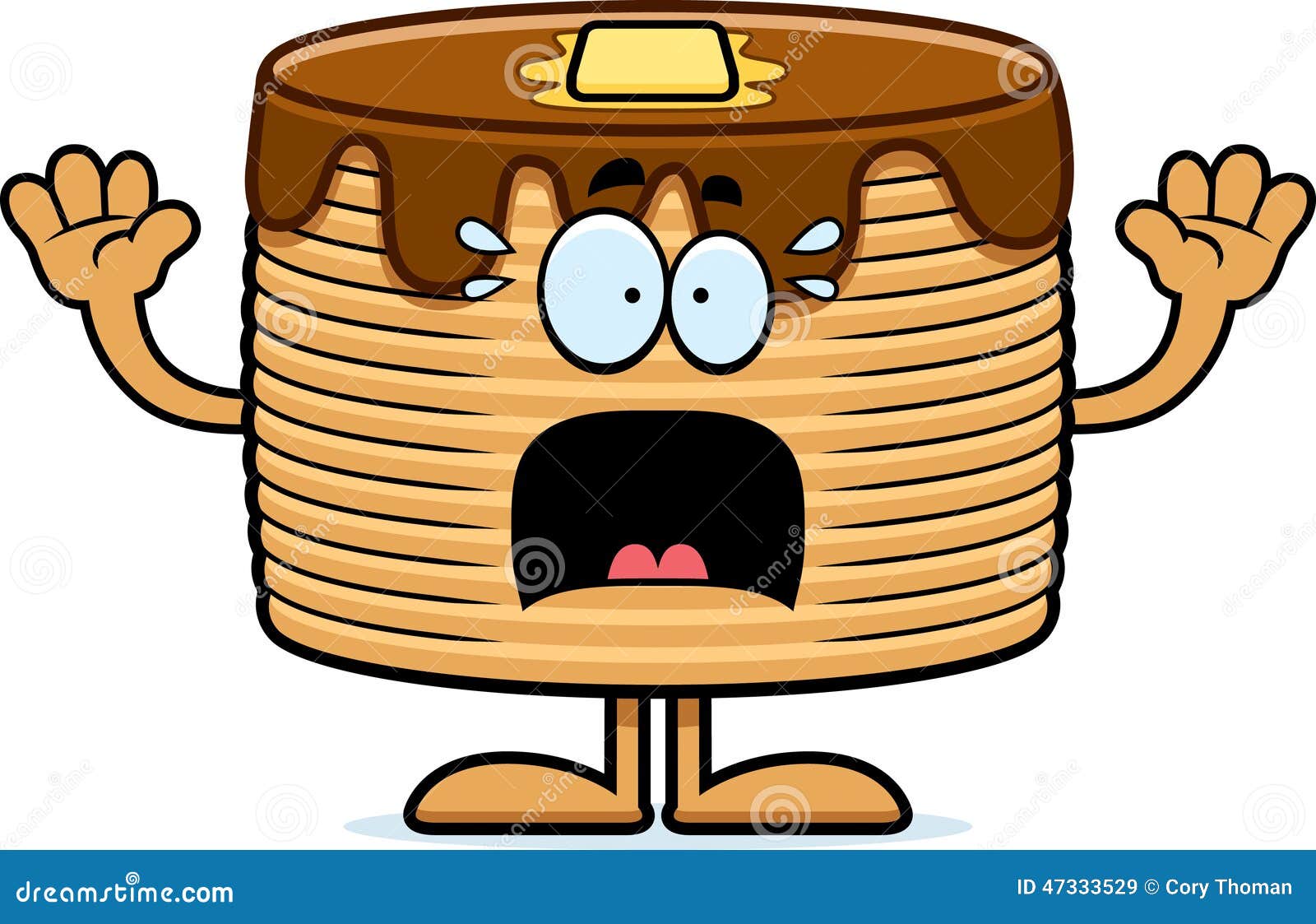 Scared Cartoon Pancakes stock vector. Illustration of upset - 47333529