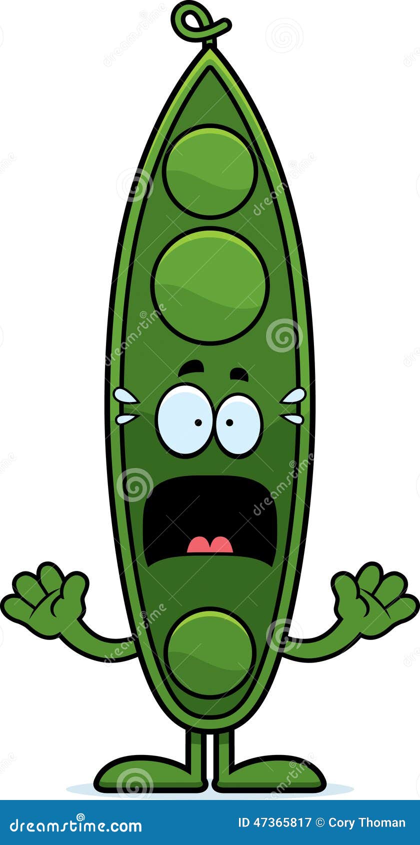 Scared Cartoon Peapod stock vector. Illustration of food - 47365817