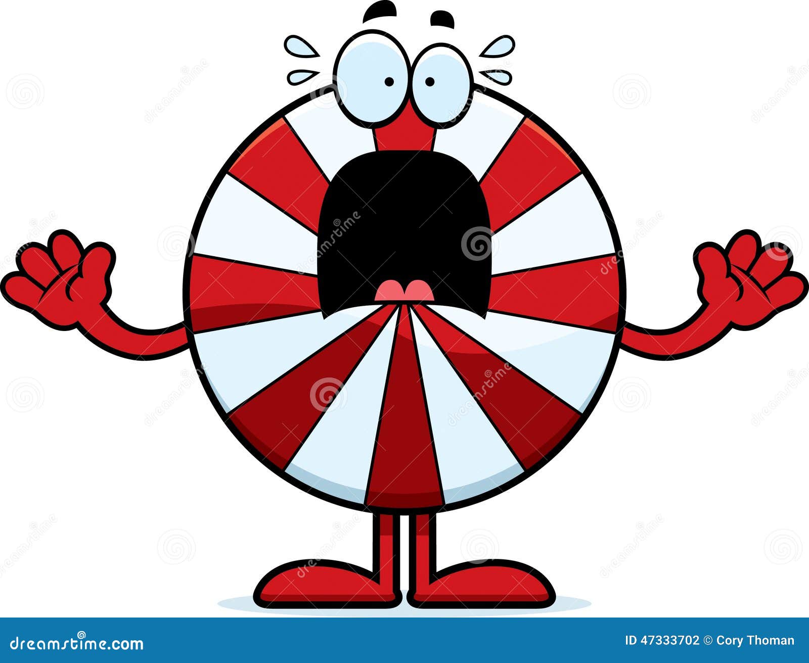 Scared Cartoon Peppermint stock vector. Illustration of sweating - 47333702