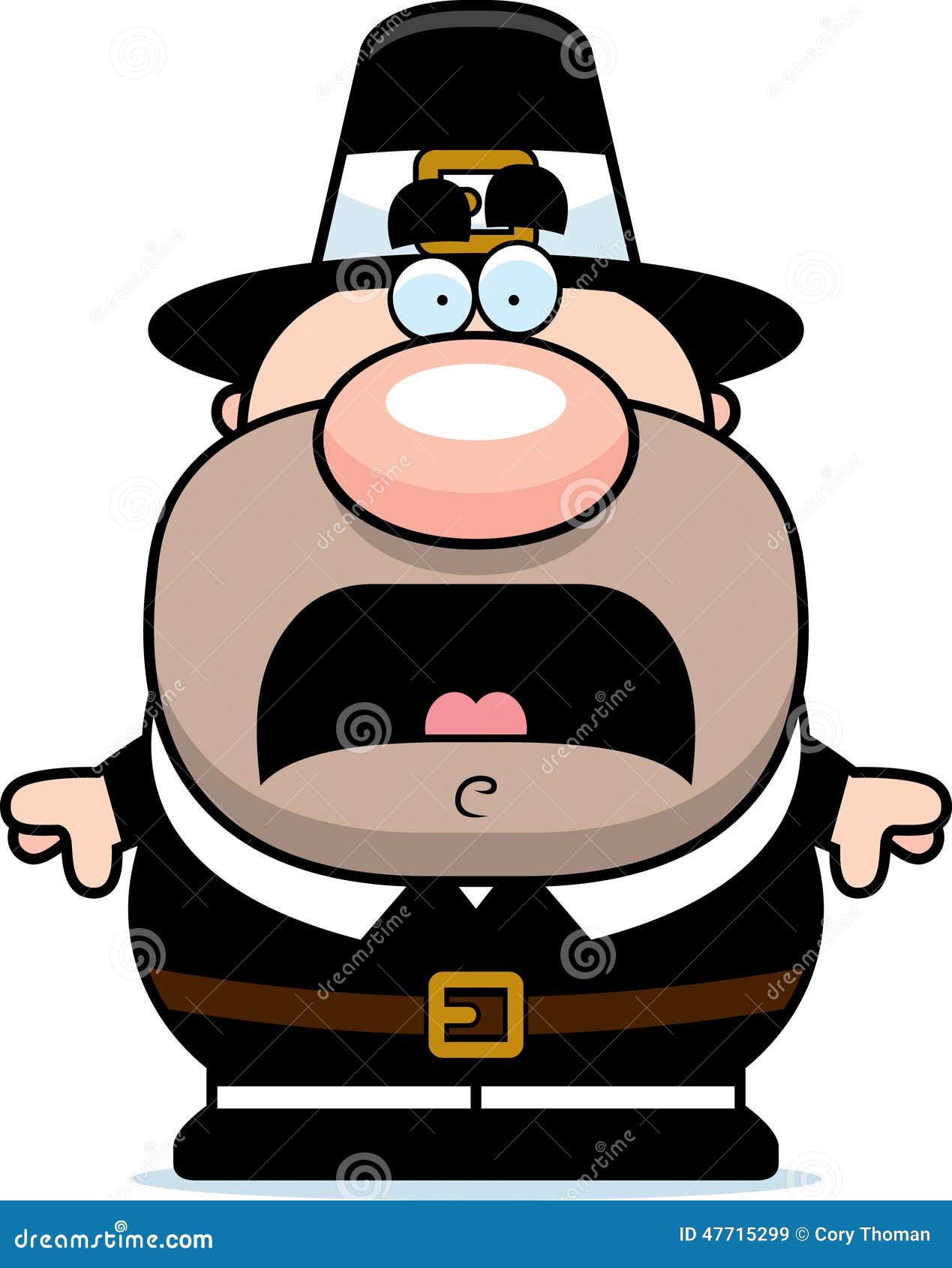 Scared Cartoon Pilgrim stock vector. Illustration of person - 47715299