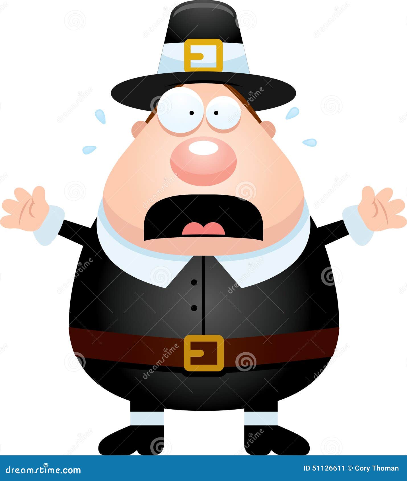 Scared Cartoon Pilgrim stock vector. Illustration of clip - 51126611