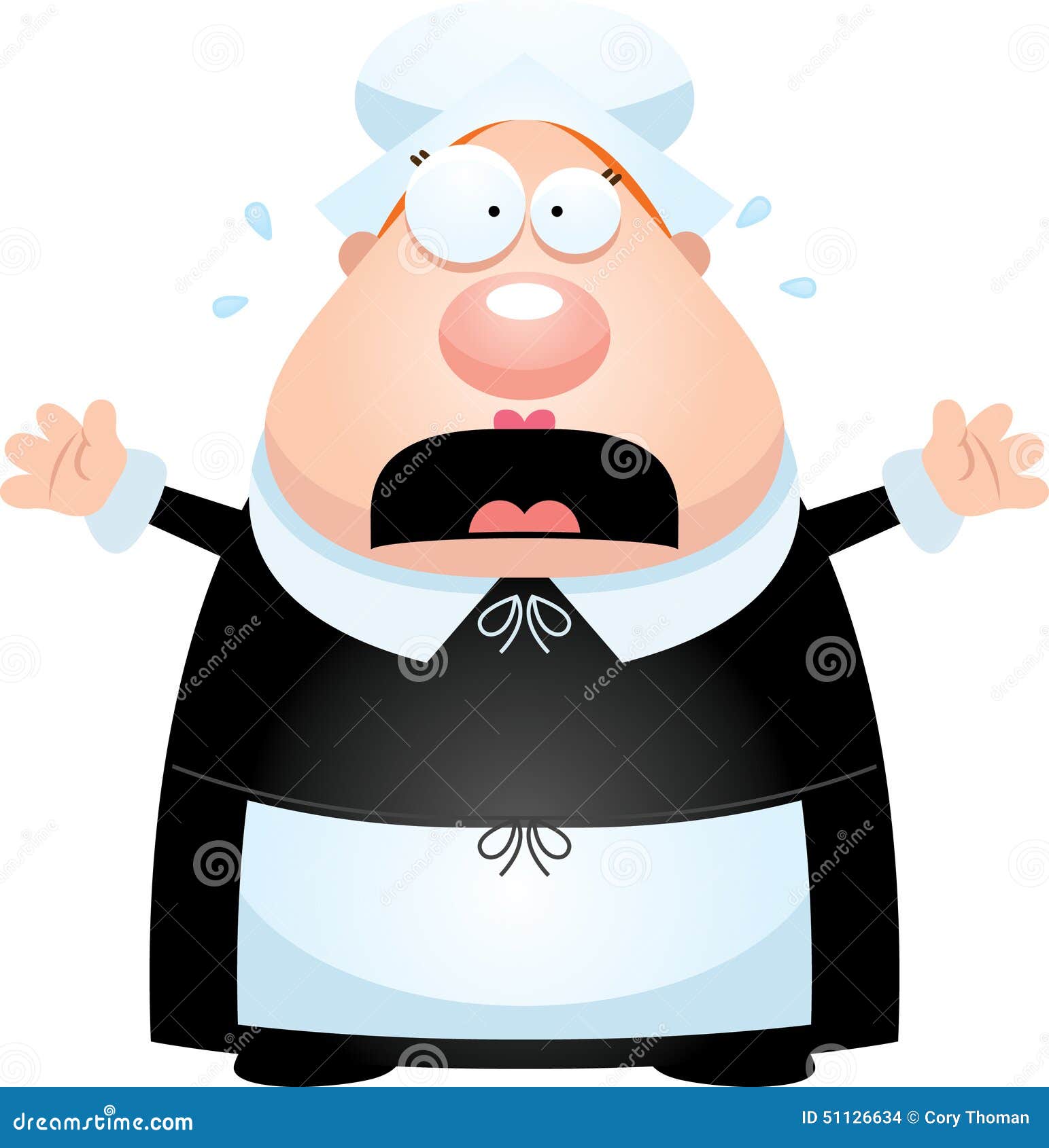 Scared Cartoon Pilgrim stock vector. Illustration of panic - 51126634