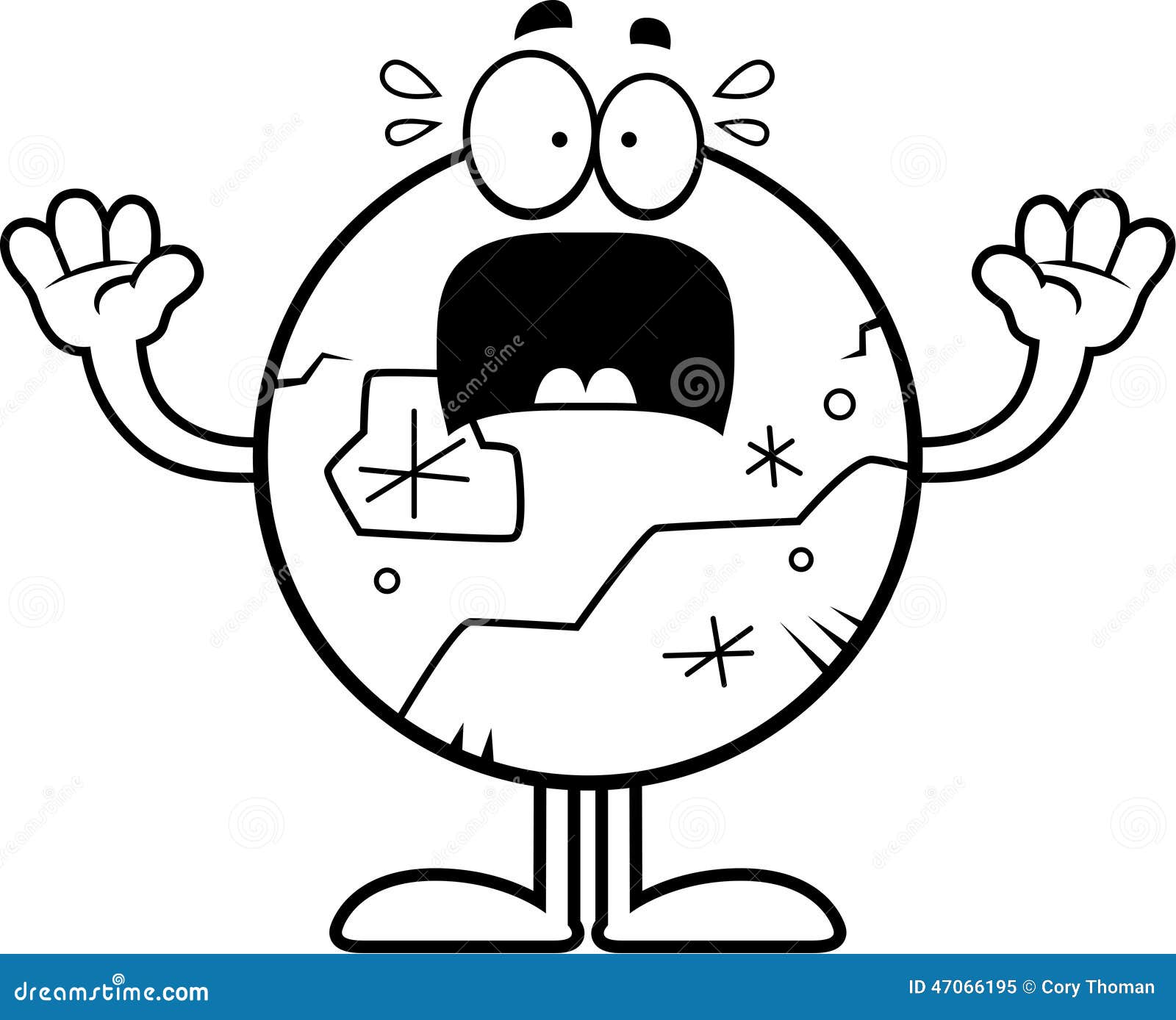 Scared Cartoon Pluto stock vector. Illustration of vector - 47066195
