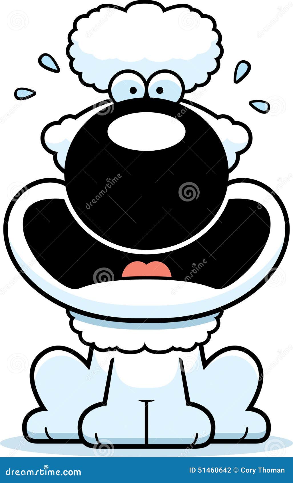 Scared Cartoon Poodle stock vector. Illustration of animal - 51460642