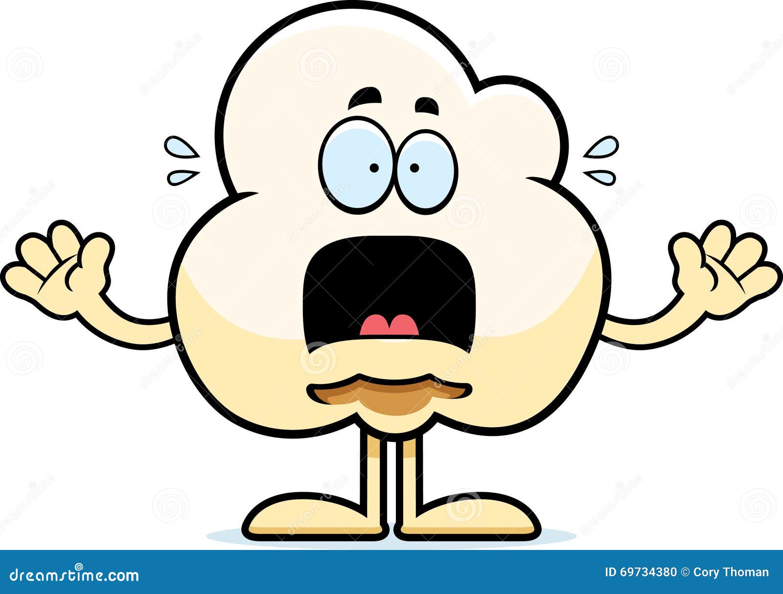 Scared Cartoon Popcorn stock vector. Illustration of panic - 69734380