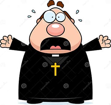 Scared Cartoon Priest stock vector. Illustration of person - 47714802