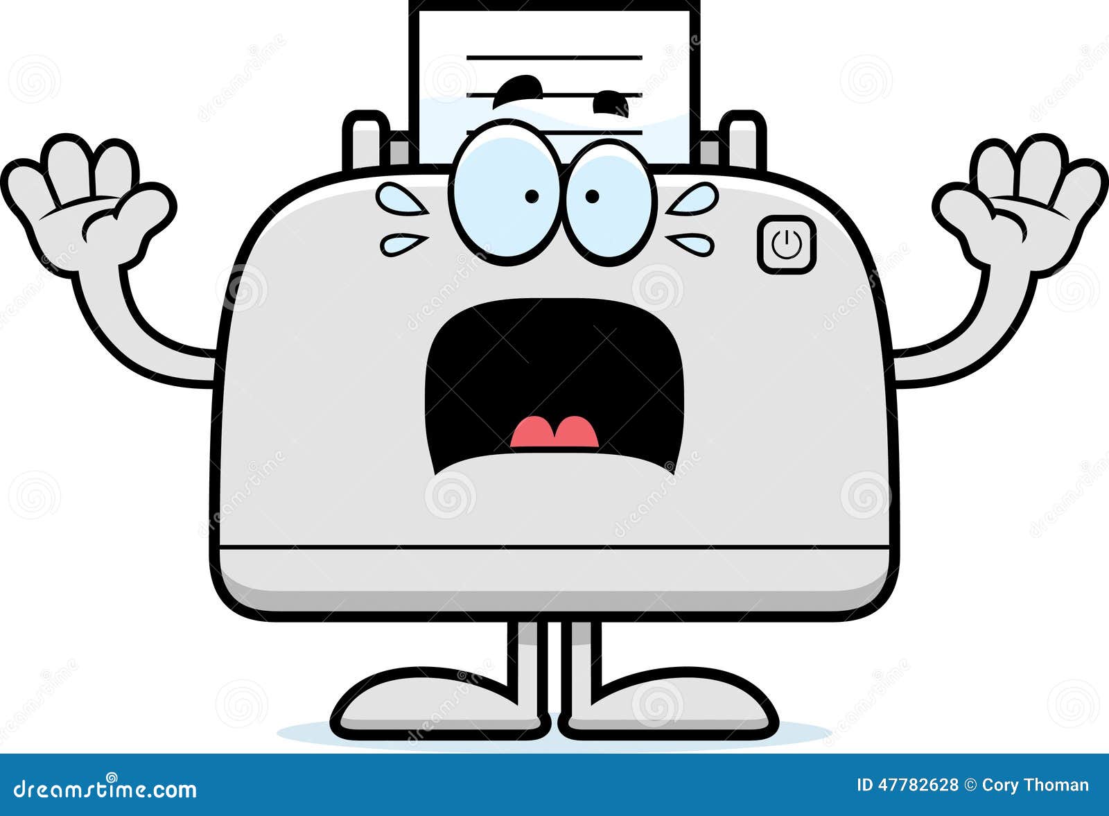 Scared Cartoon Printer stock vector. Illustration of upset - 47782628