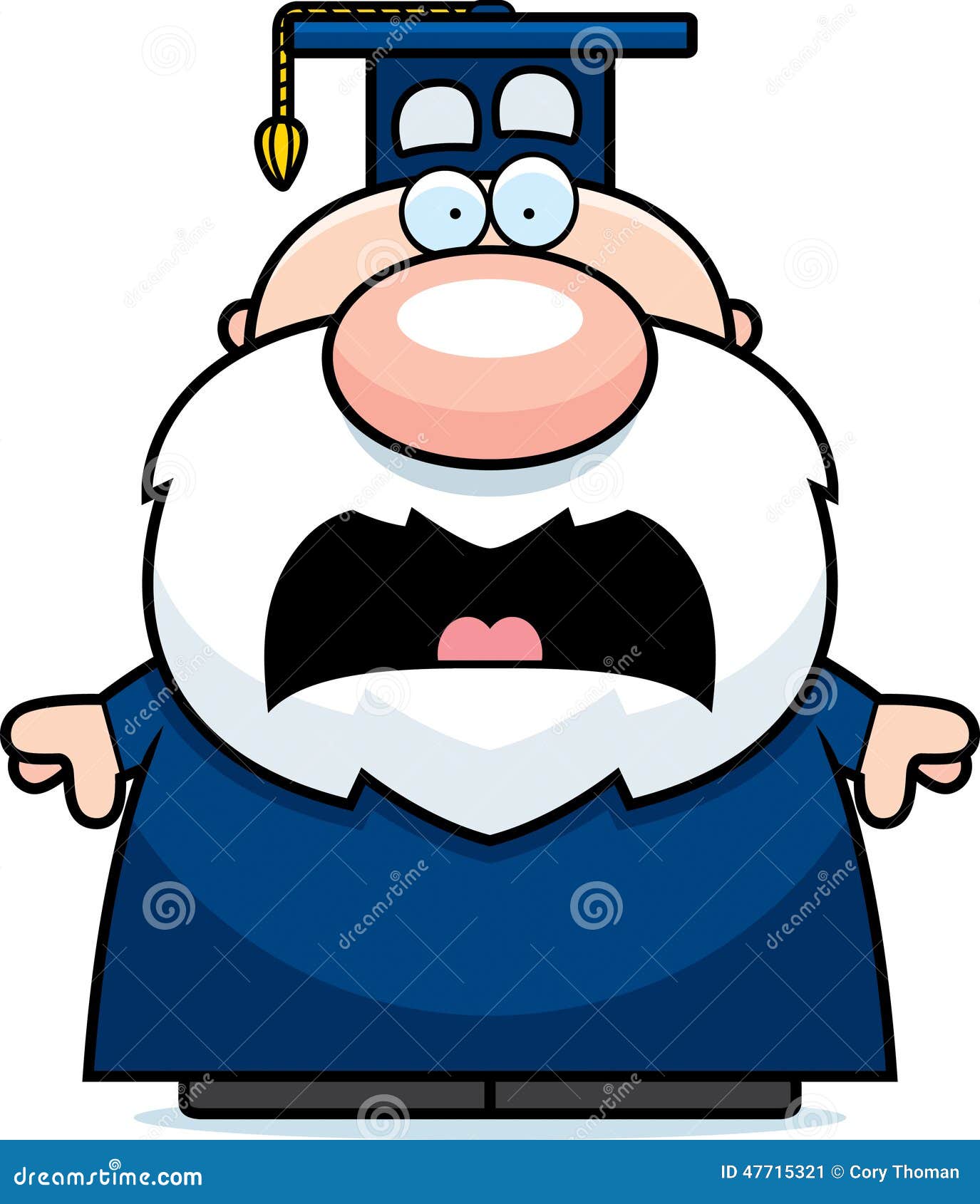 Scared Cartoon Professor stock vector. Illustration of frightened ...