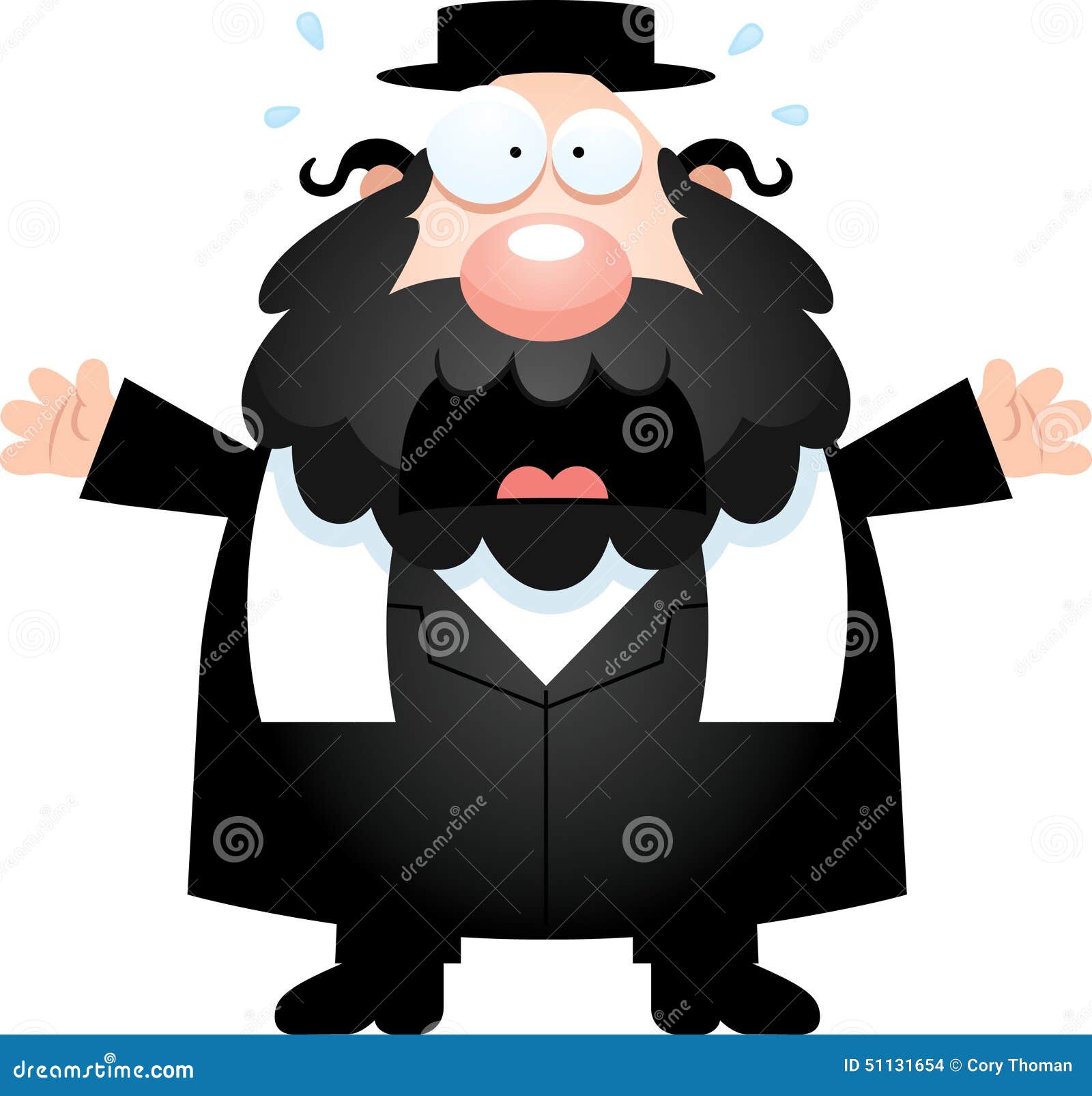 Scared Cartoon Rabbi stock vector. Illustration of vector - 51131654