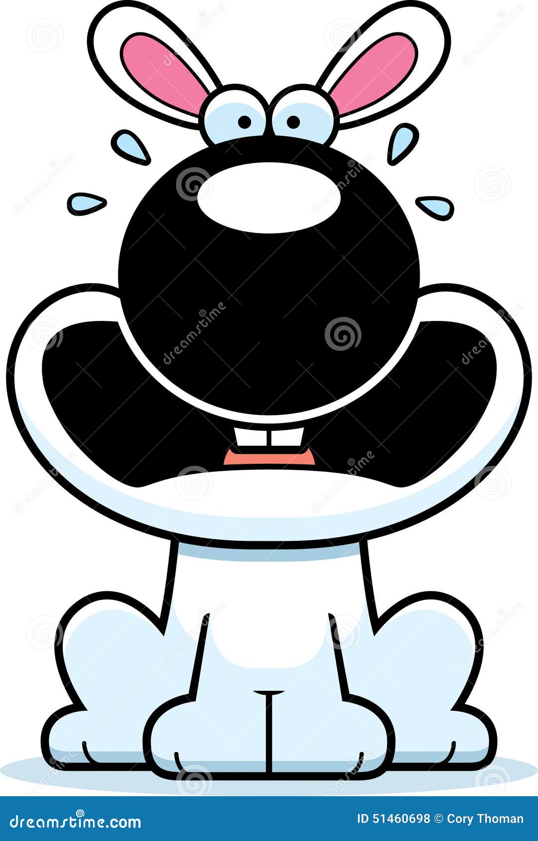 Scared Cartoon Rabbit stock vector. Illustration of vector - 51460698