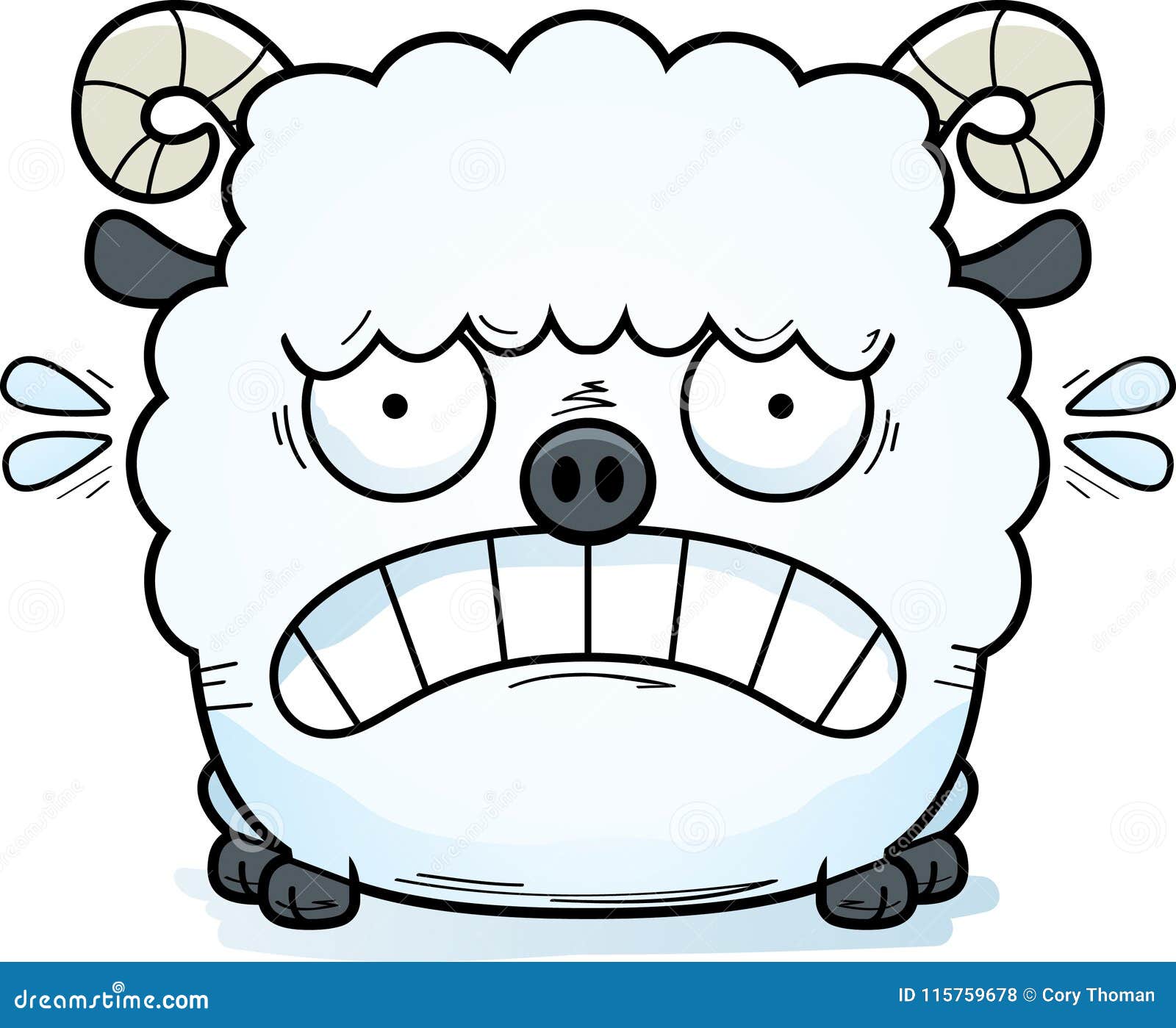 Scared Cartoon Ram stock vector. Illustration of cartoon - 115759678