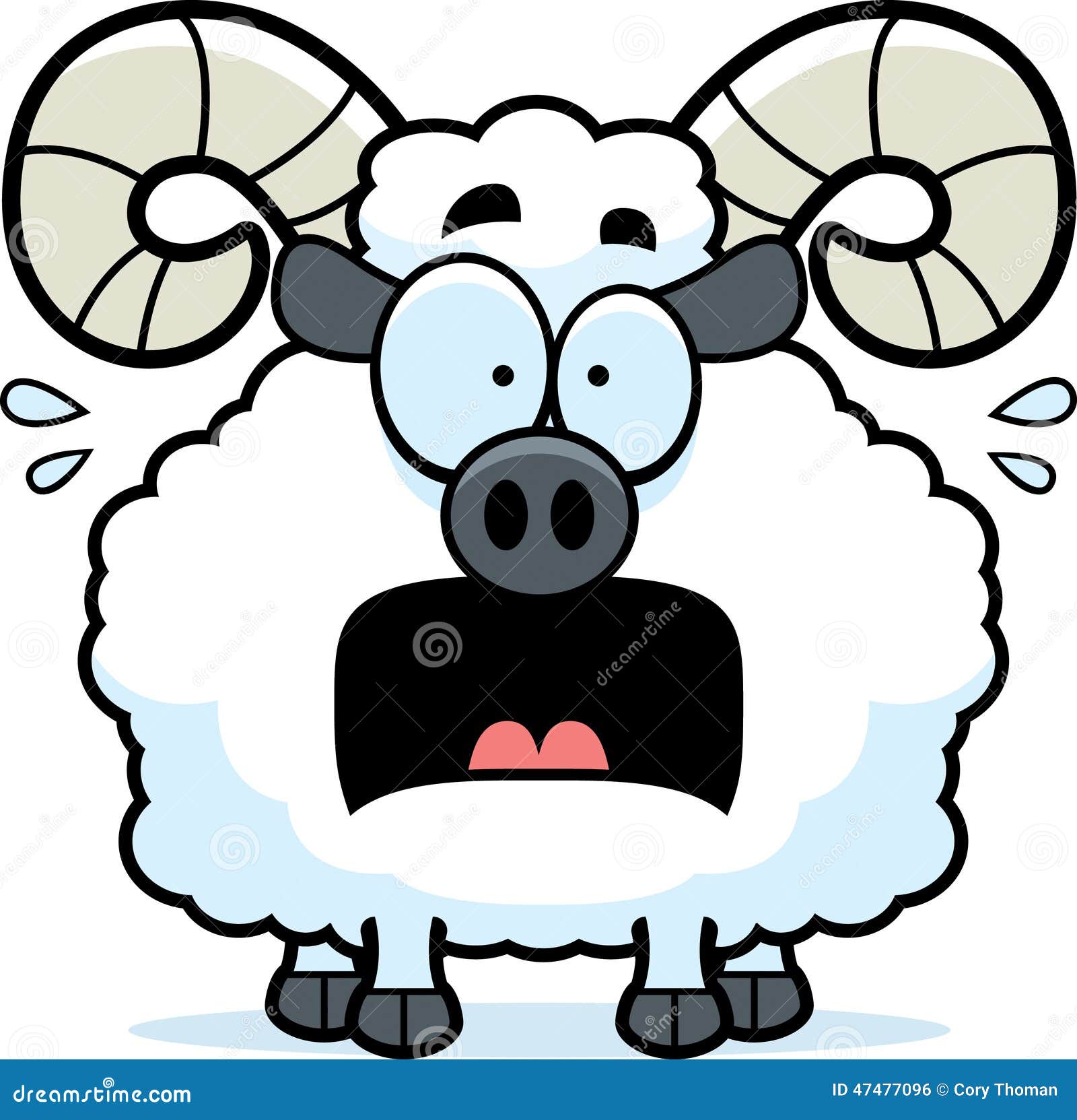 Scared Cartoon Ram stock vector. Illustration of vector - 47477096