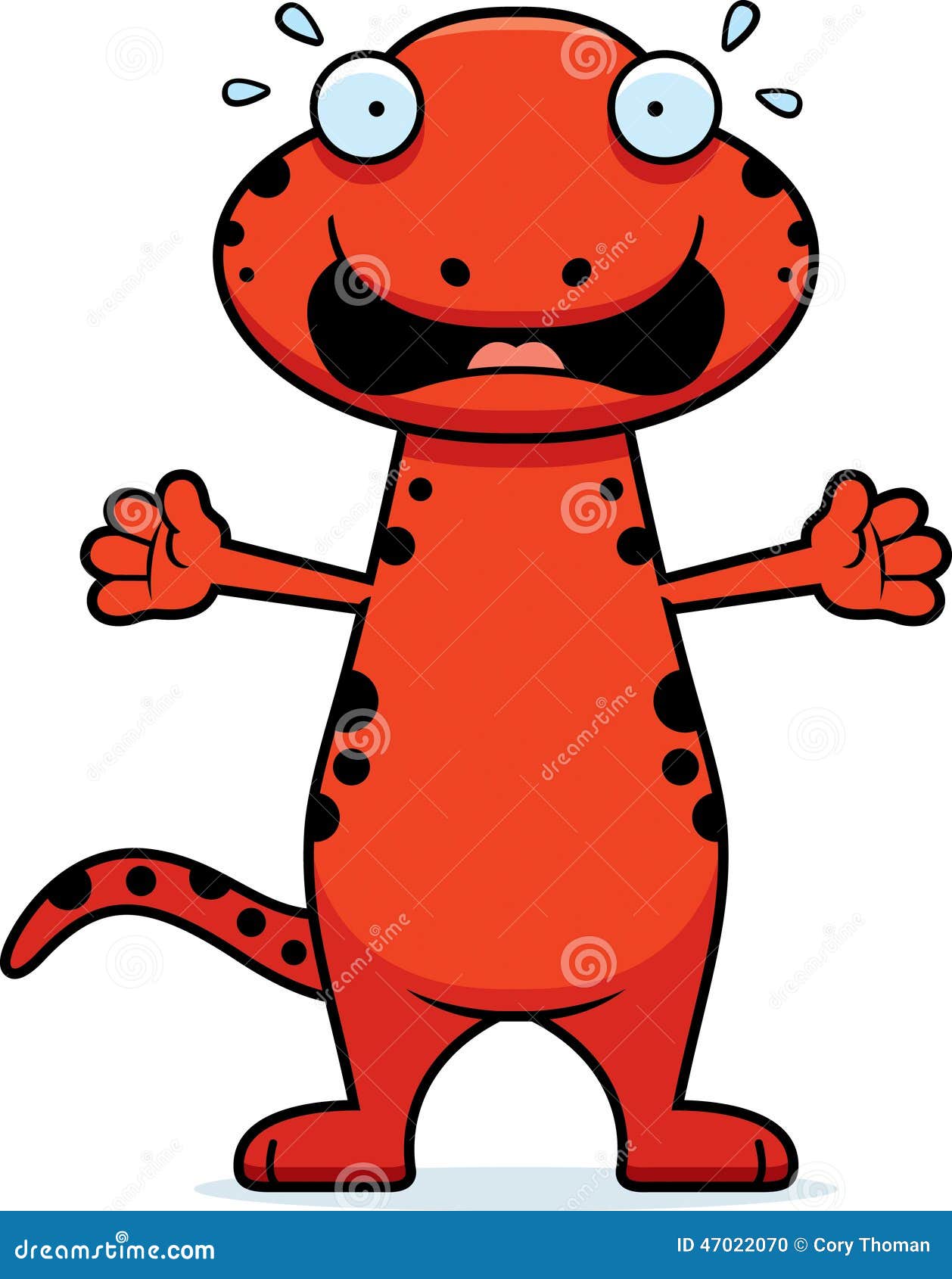 Scared Cartoon Salamander stock vector. Illustration of screaming ...