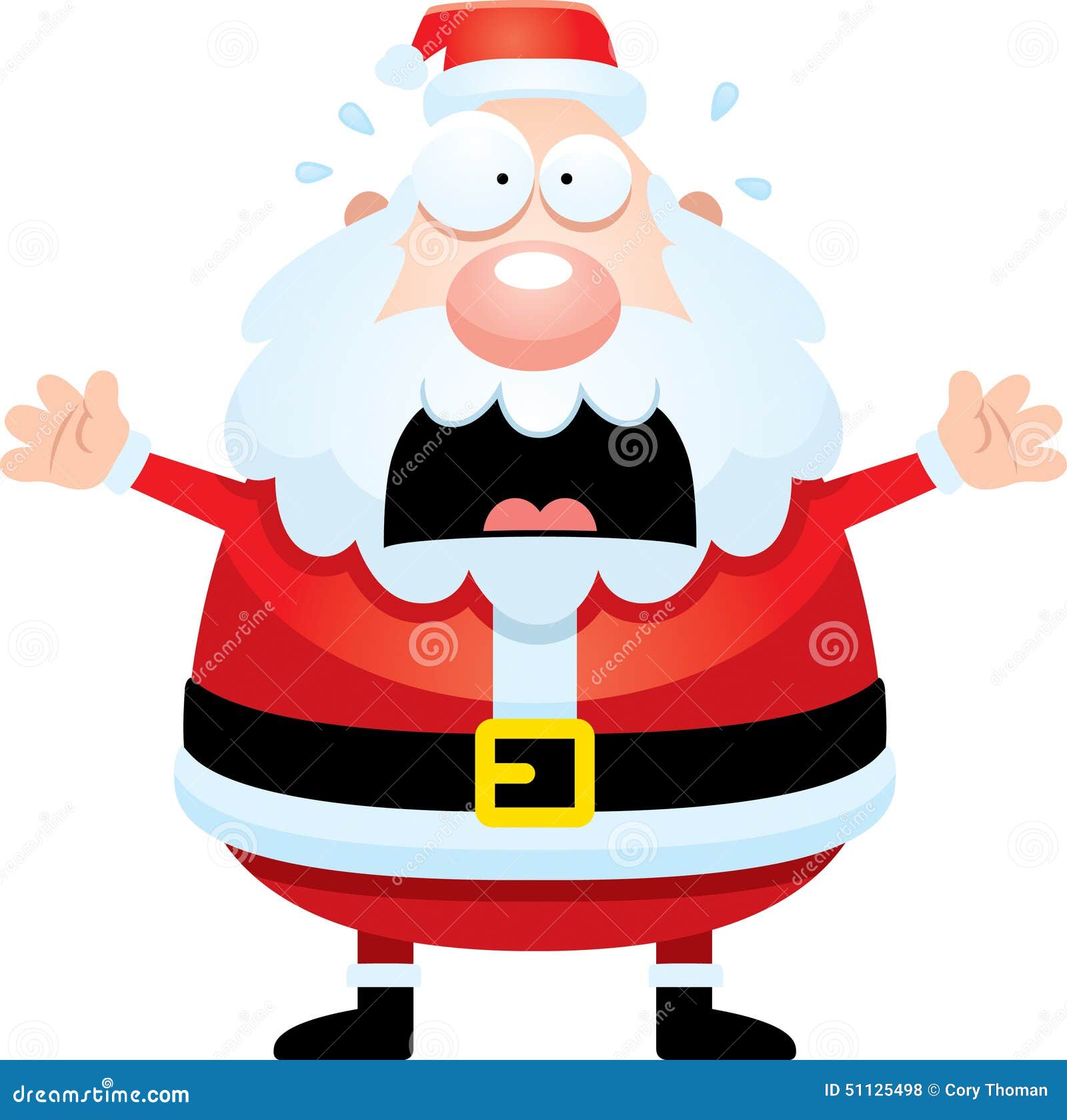 Scared Cartoon Santa Claus stock vector. Illustration of sweating ...