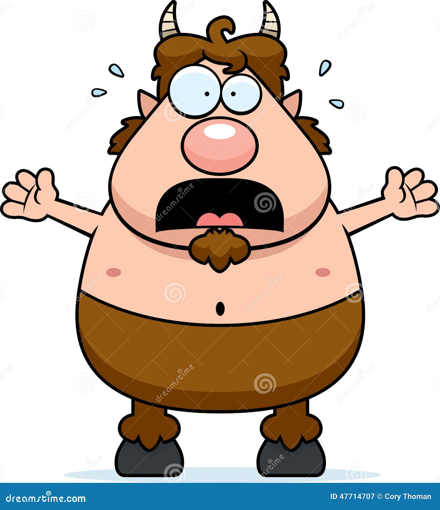 Scared Cartoon Satyr stock vector. Illustration of clipart - 47714707