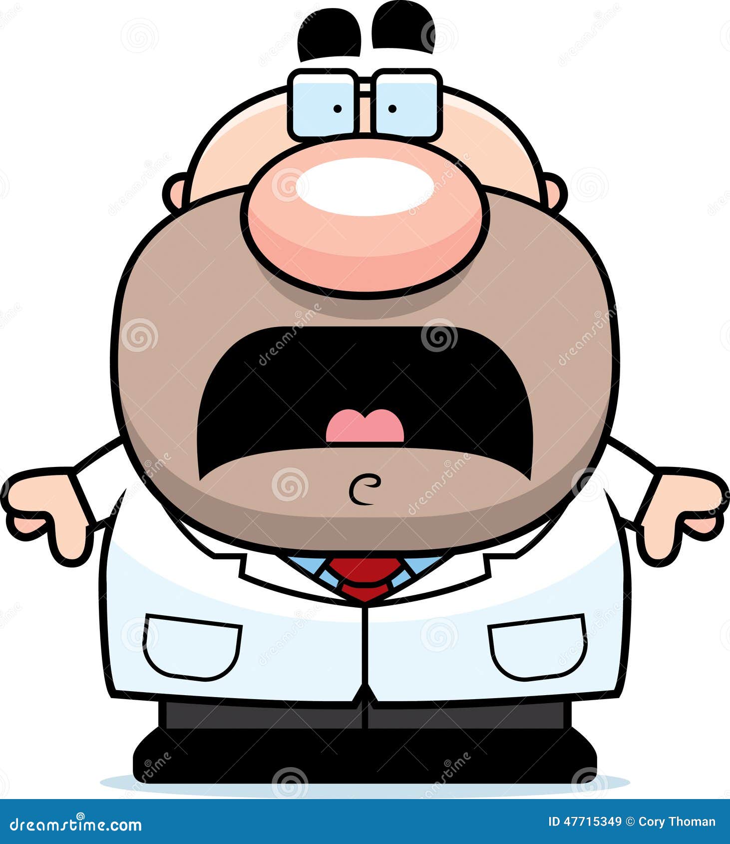 Scared Cartoon Scientist stock vector. Illustration of scientist - 47715349