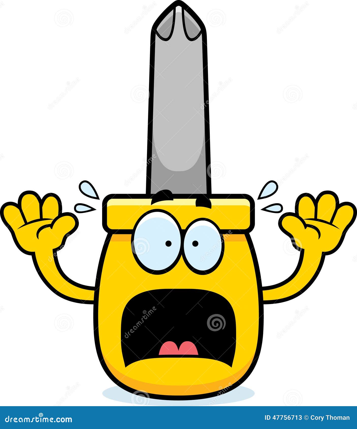 Scared Cartoon Screwdriver stock vector. Illustration of panic - 47756713