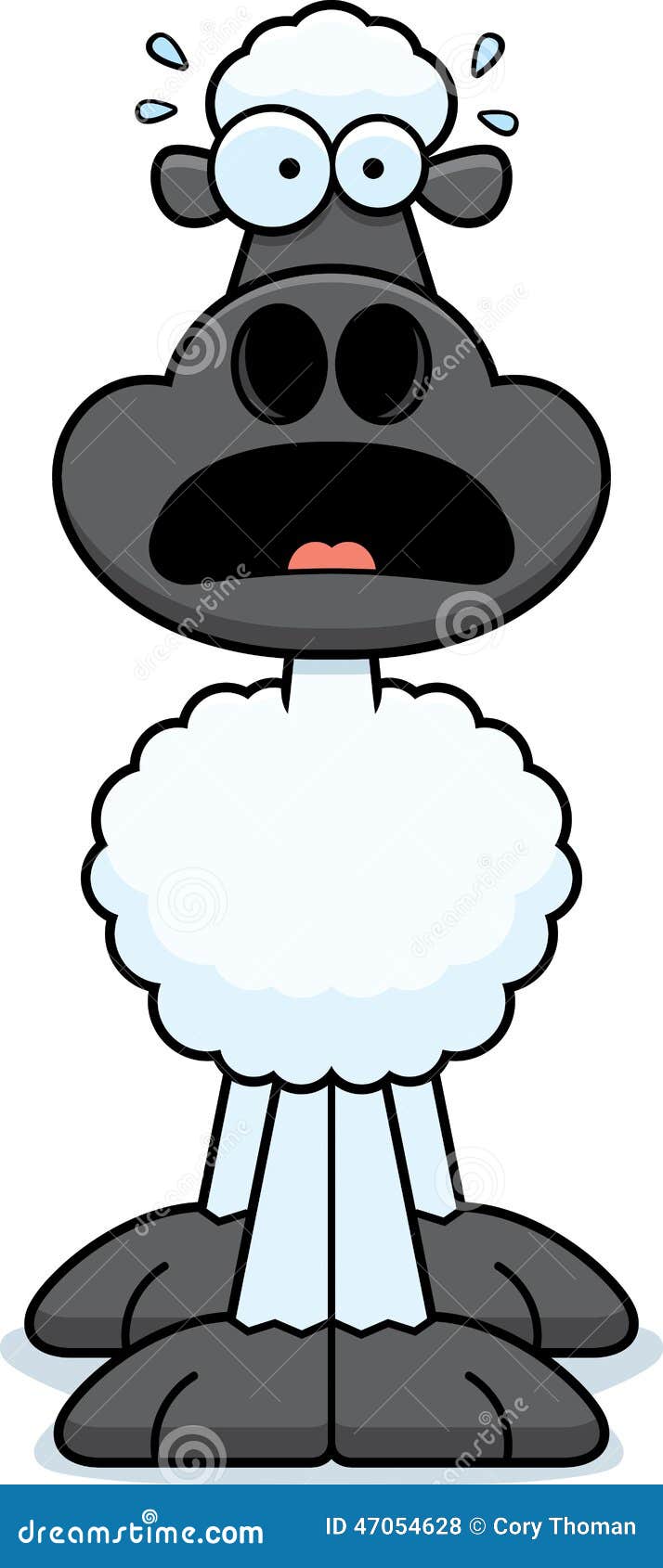 Scared Cartoon Sheep stock vector. Illustration of panicking - 47054628