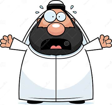 Scared Cartoon Sheikh stock vector. Illustration of kufiya - 51209720