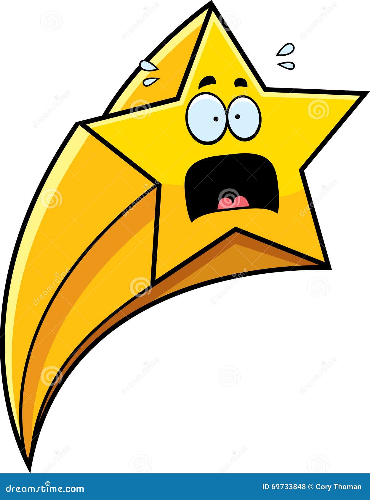 Scared Cartoon Shooting Star Stock Vector - Illustration of panic ...