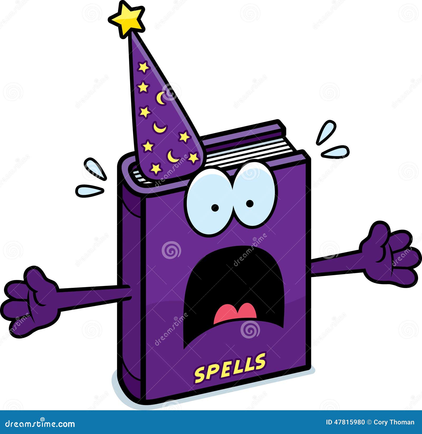 Scared Cartoon Spell Book stock vector. Illustration of spells - 47815980