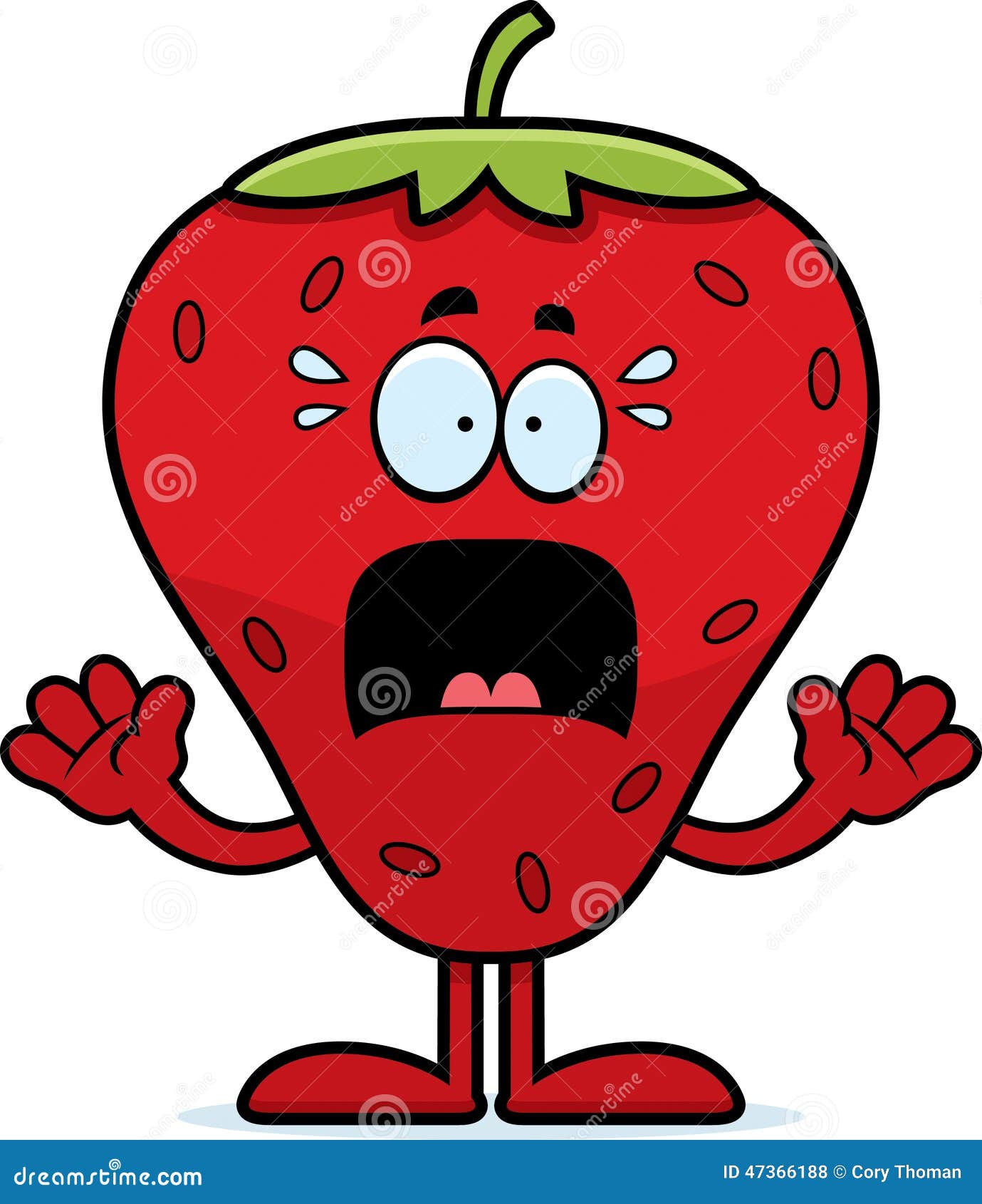 Scared Cartoon Strawberry stock vector. Illustration of clipart - 47366188
