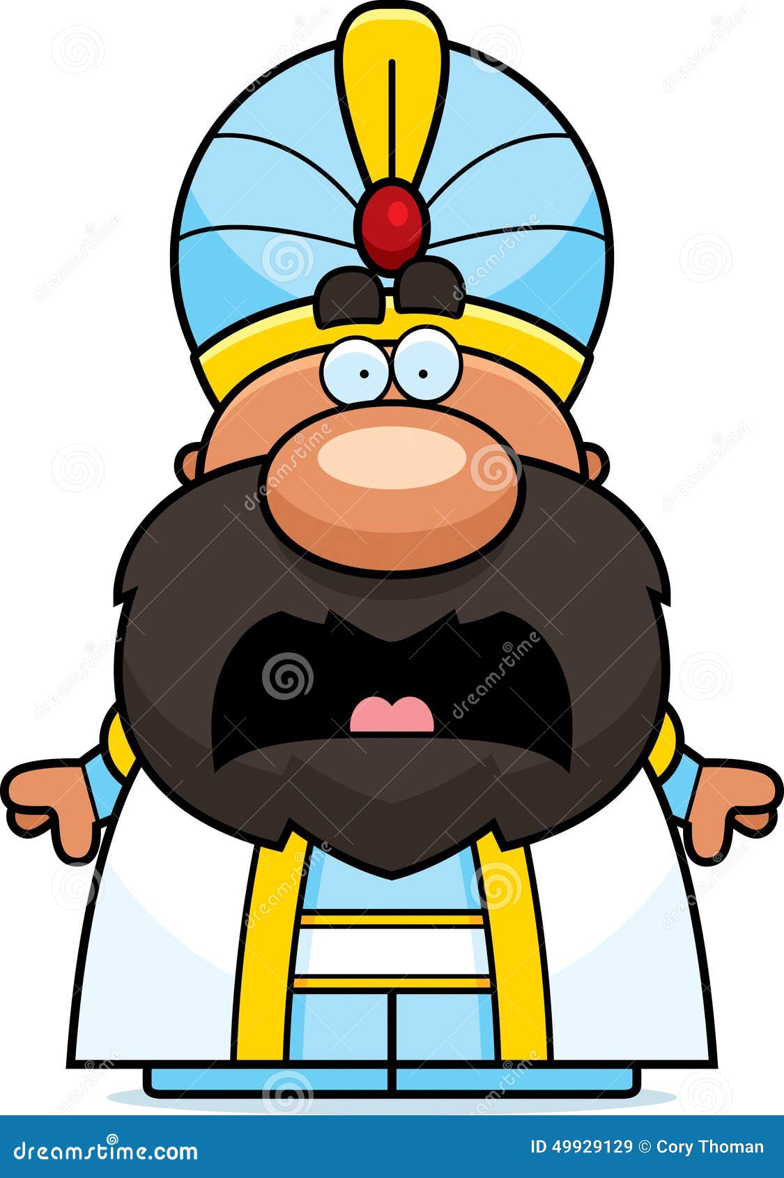 Scared Cartoon Sultan stock vector. Illustration of prince - 49929129