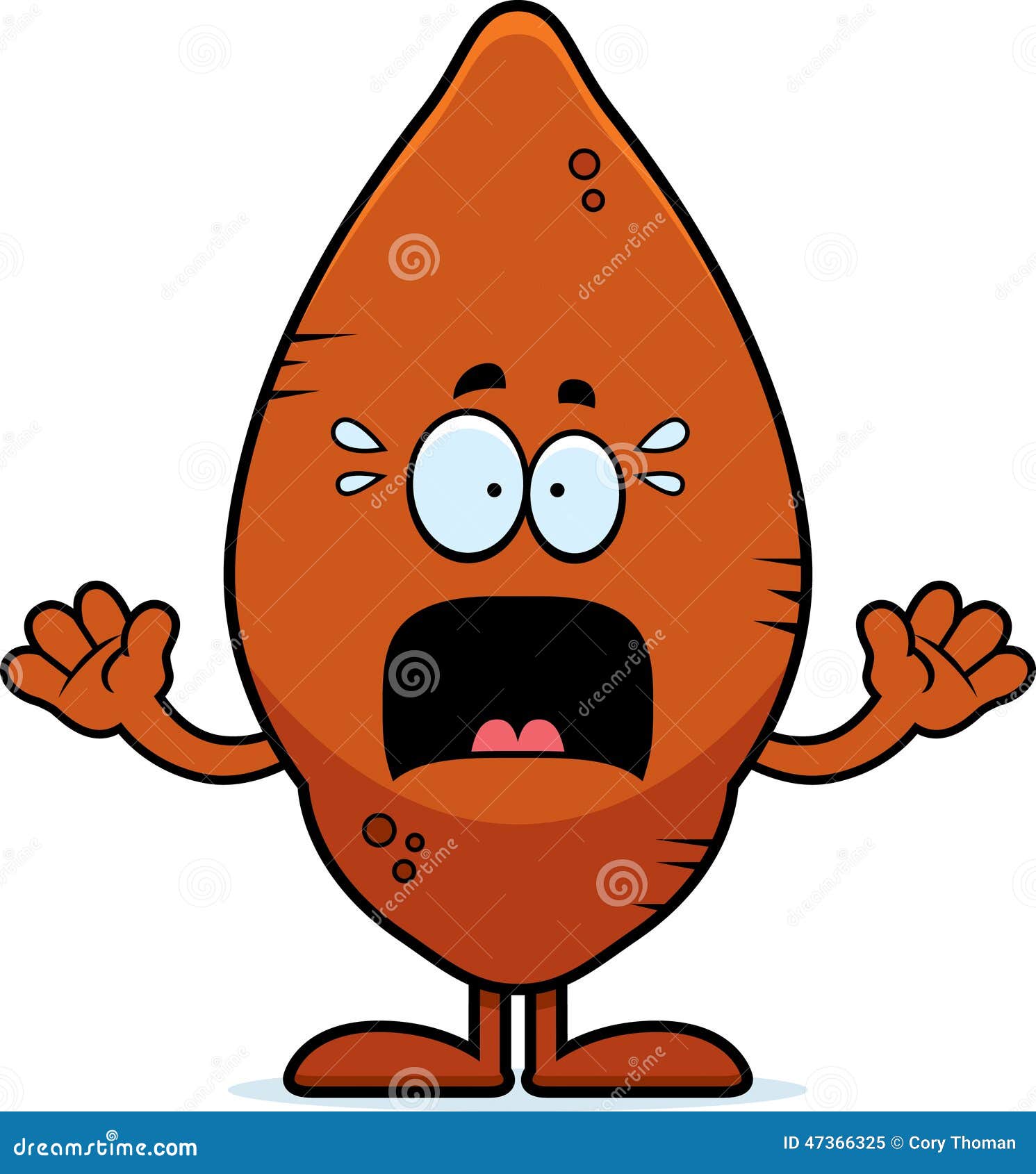 Scared Cartoon Sweet Potato Stock Vector - Illustration of sweating ...