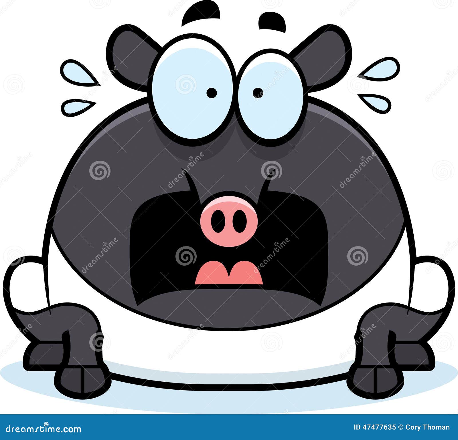 Scared Cartoon Tapir stock vector. Illustration of clip - 47477635