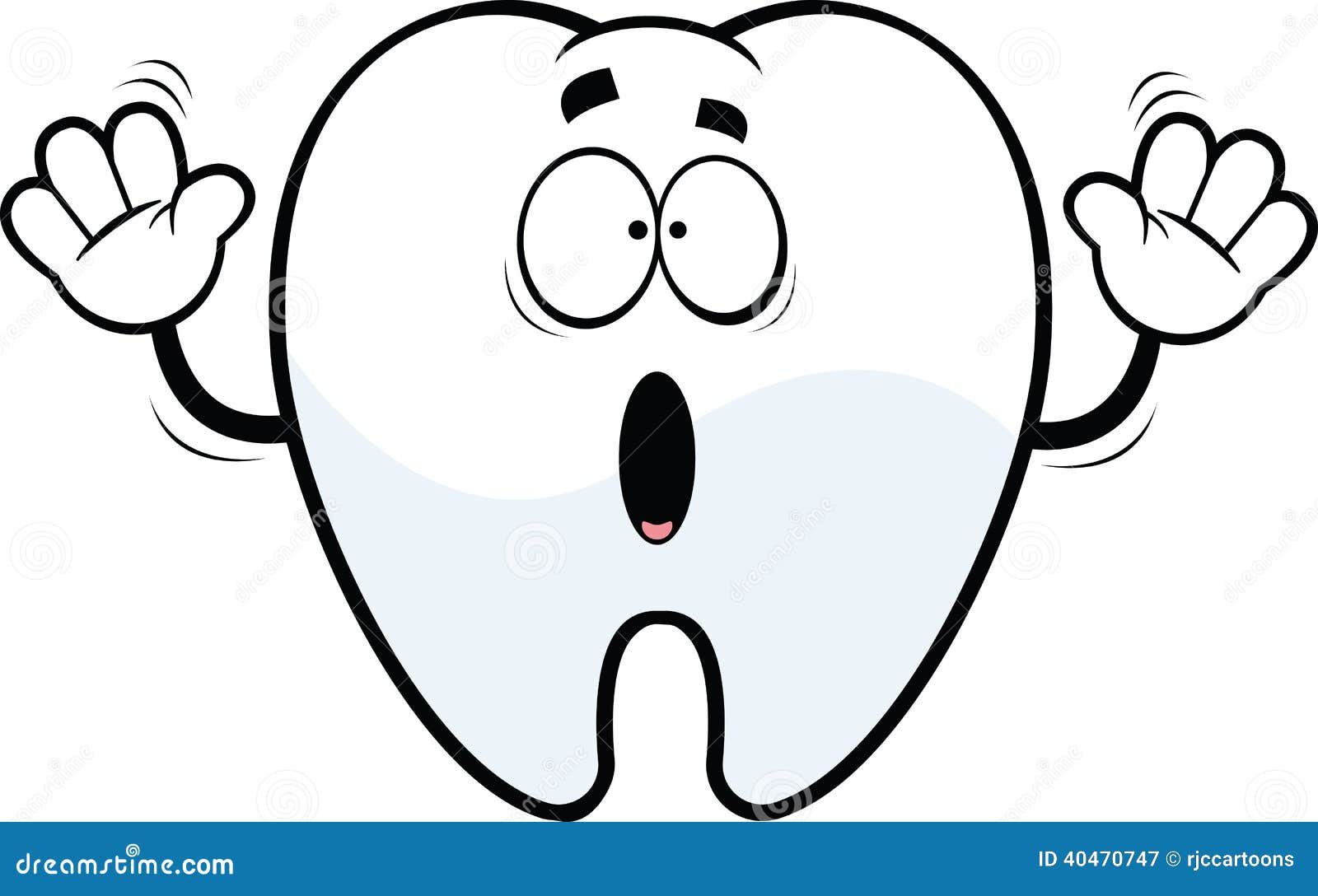 Scared Cartoon Tooth stock vector. Illustration of white - 40470747