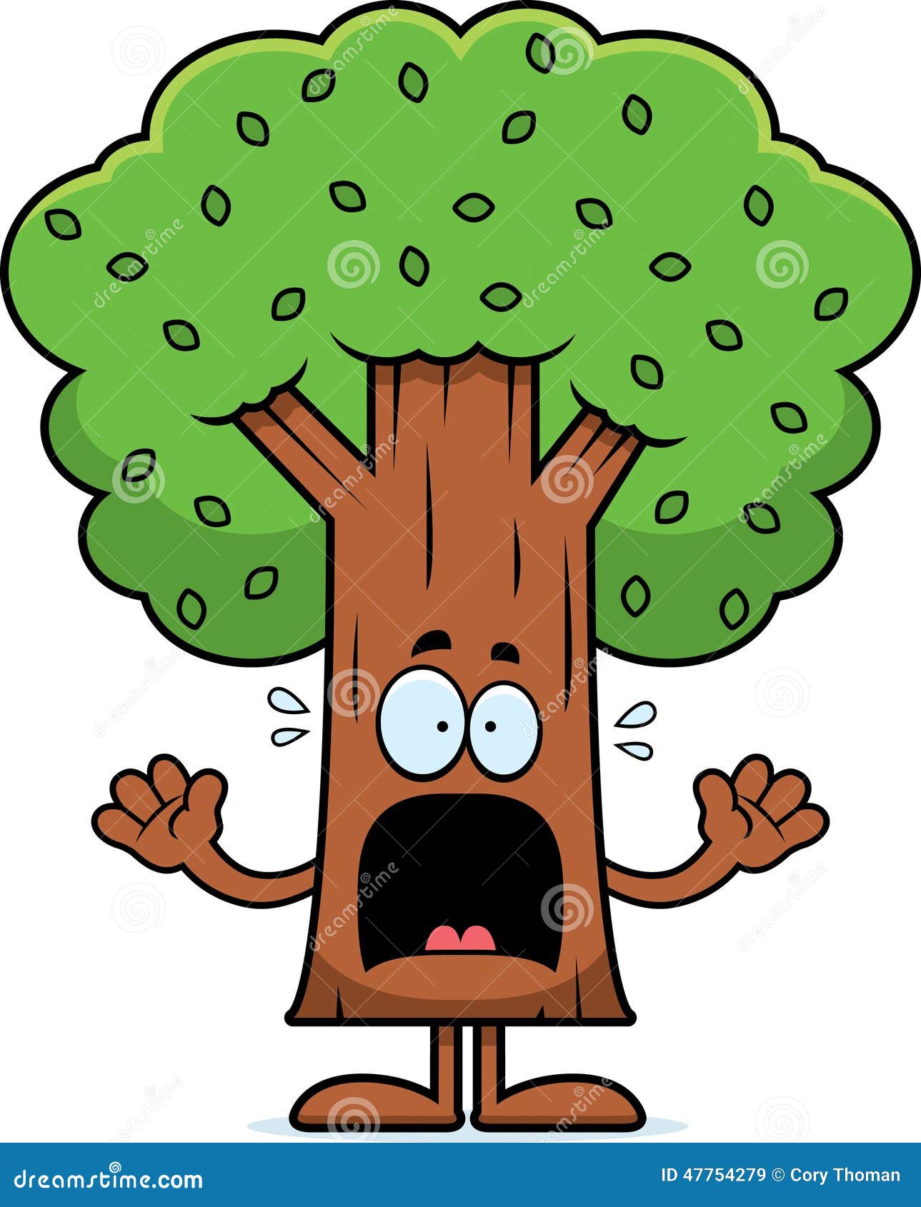 Scared Cartoon Tree Stock Vector - Image: 47754279