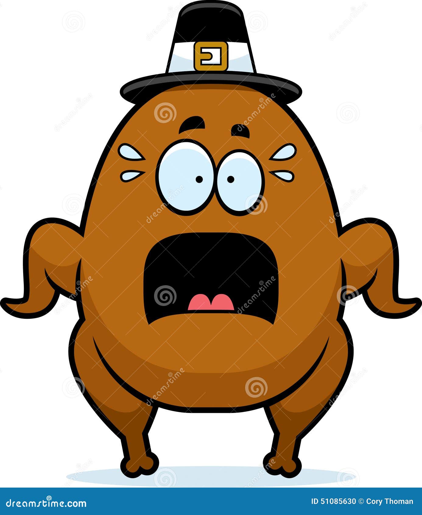 Scared Cartoon Turkey Pilgrim Stock Vector - Illustration of ...