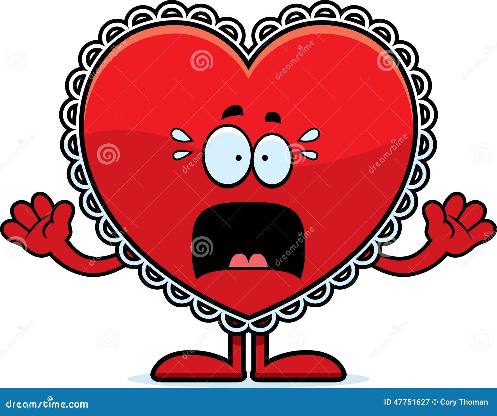 Scared Cartoon Valentine stock vector. Illustration of card - 47751627